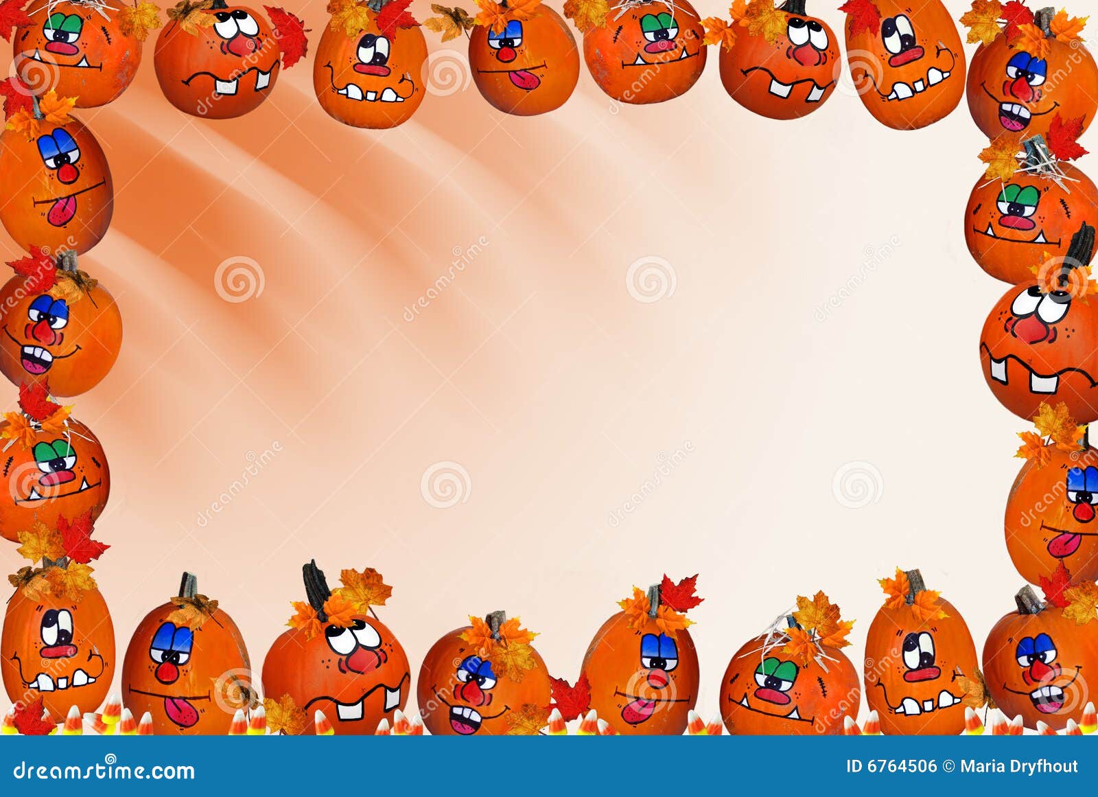 Pumpkin Border stock illustration. Illustration of orange - 6764506