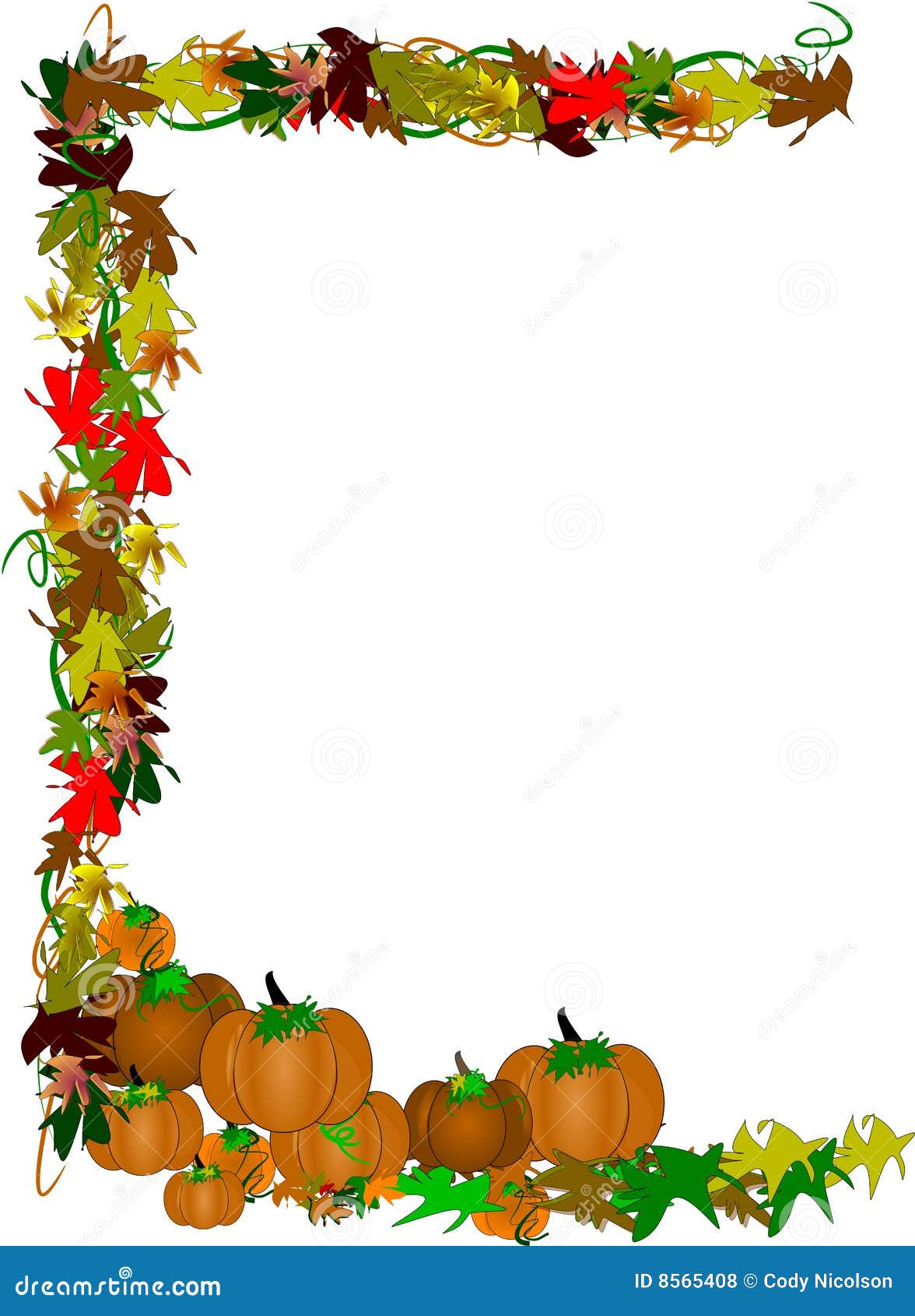 Pumpkin border for fall stock illustration. Illustration of celebrating ...