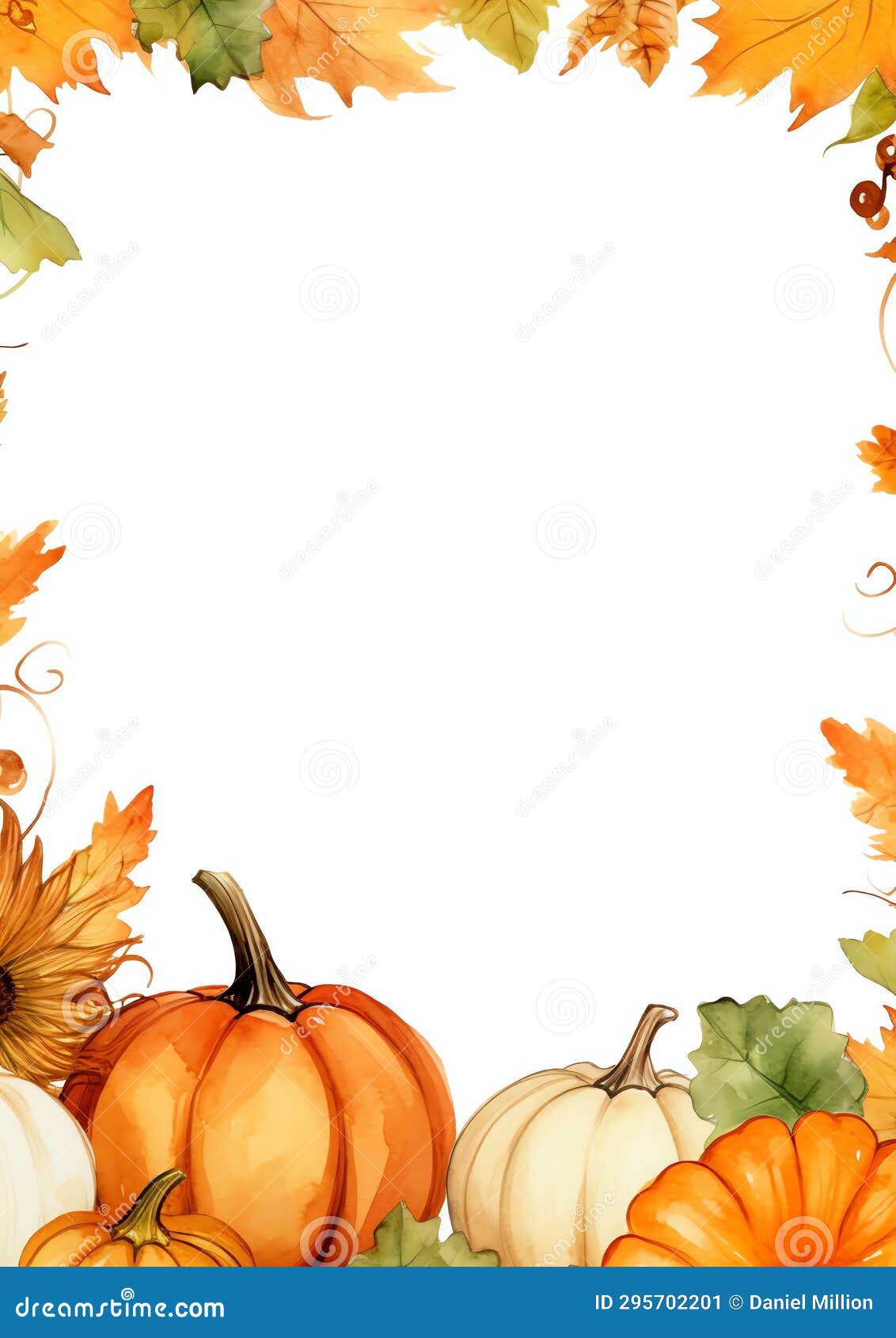Pumpkin Carving Tools Watercolor Border Frame Stock Illustration ...
