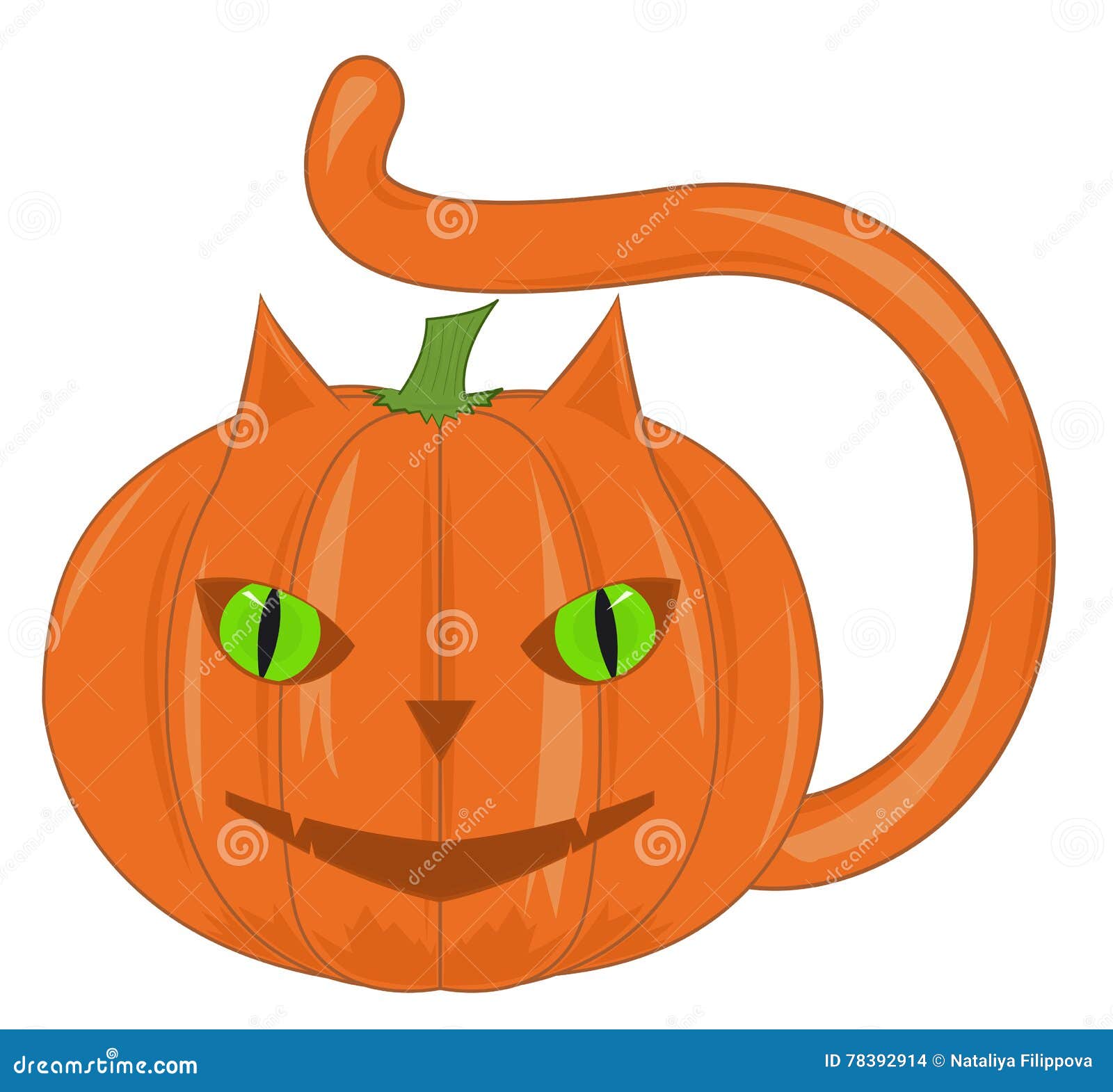 Pumpkin - the cat stock vector. Illustration of cartoon - 78392914