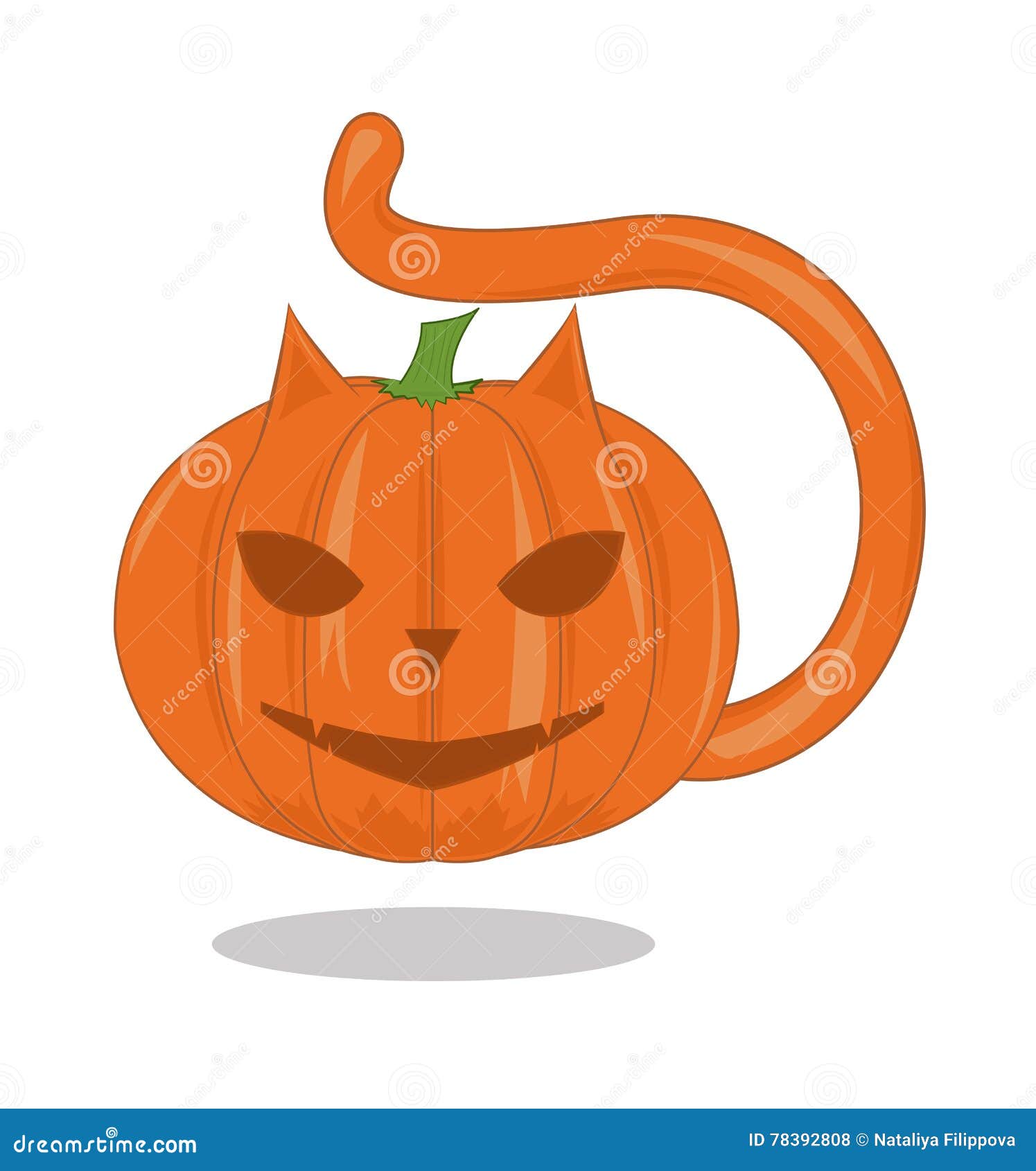 Pumpkin - the cat stock vector. Illustration of october - 78392808