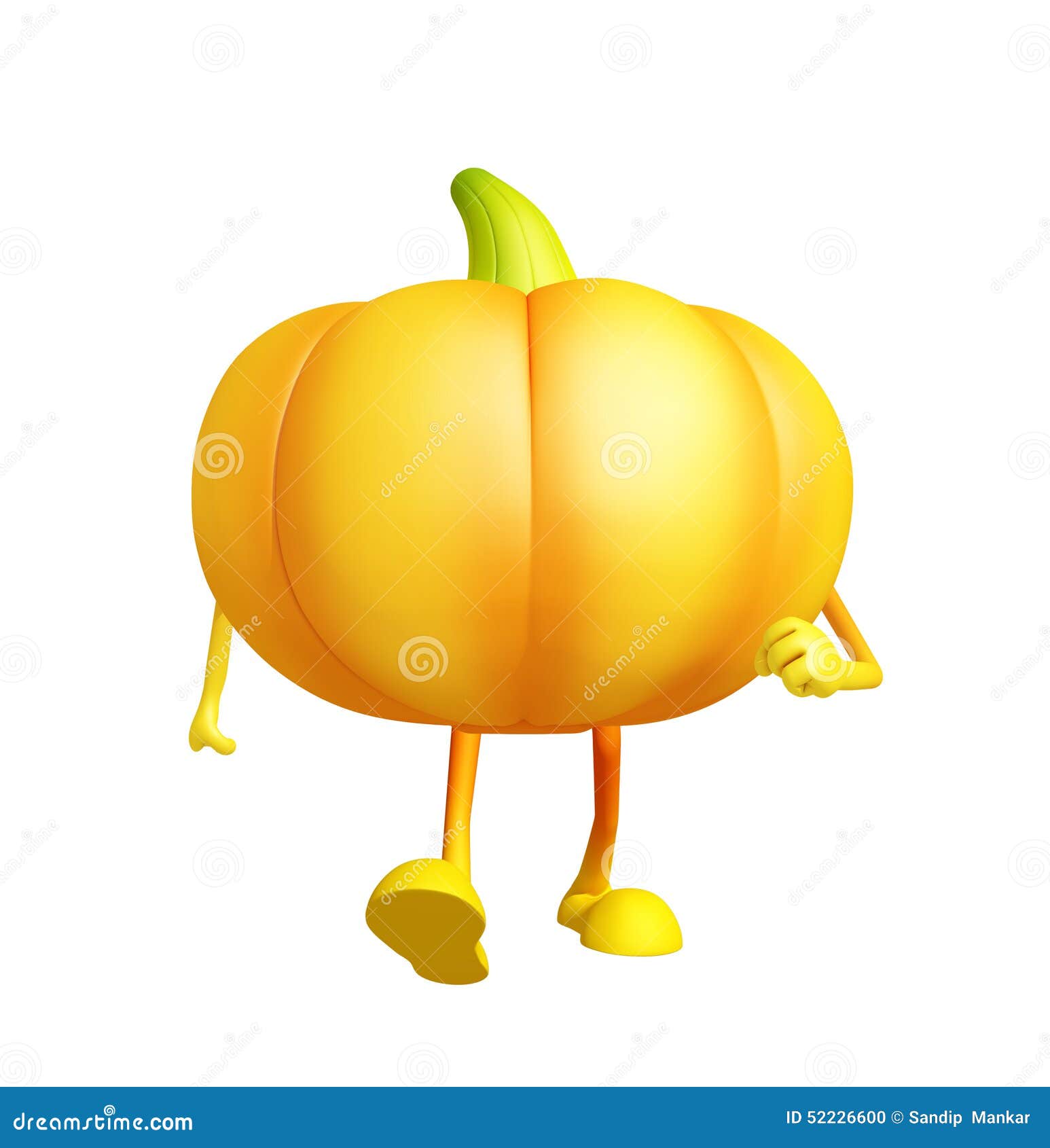 Pumpkin Character with Running Pose Stock Illustration - Illustration ...
