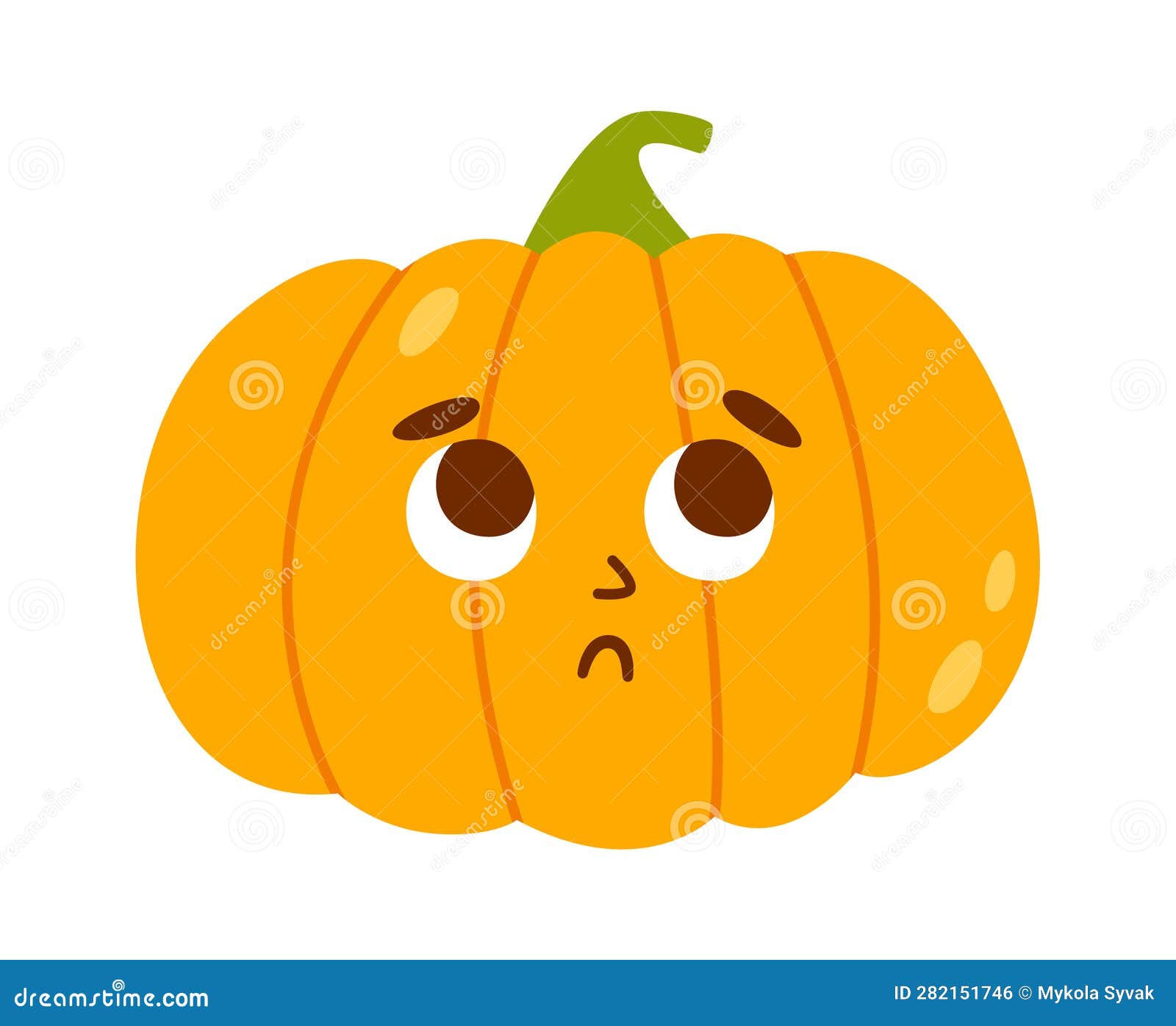 Pumpkin Character Sad stock vector. Illustration of holiday - 282151746