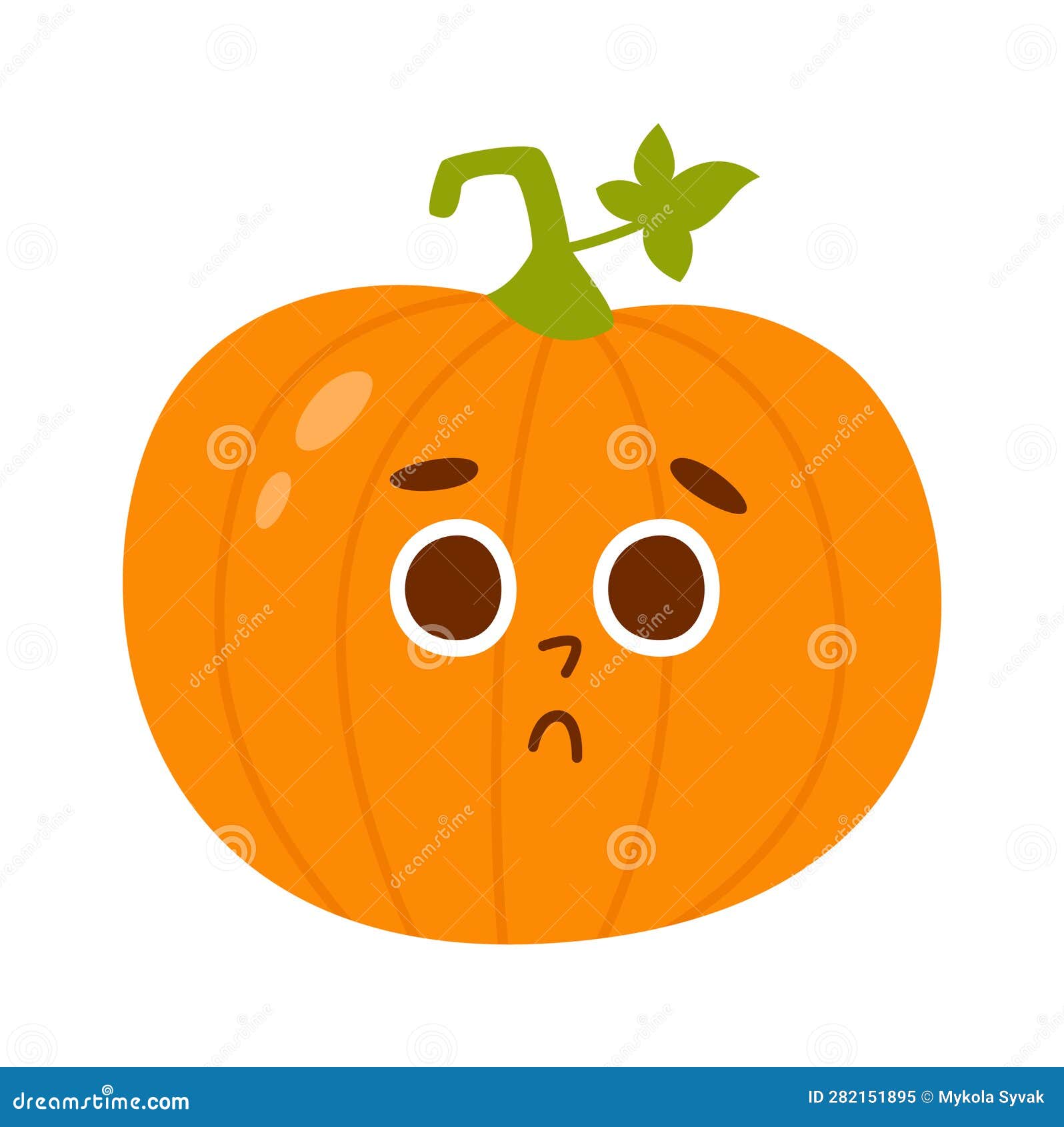 Pumpkin Character Shocked stock vector. Illustration of pumpkin - 282151895