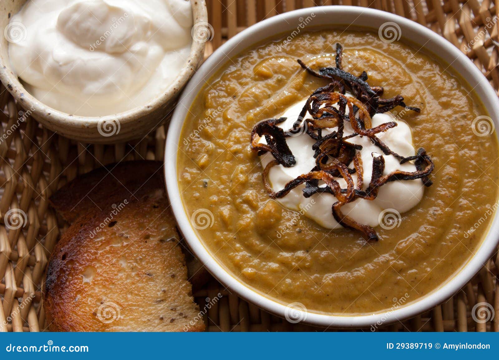 Pumpkin Curry Soup from Above Stock Image - Image of dinner, comfort ...