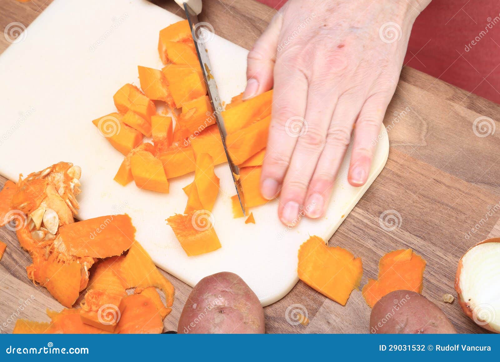 Pumpkin Cut To Pieces stock photo. Image of domestic - 29031532