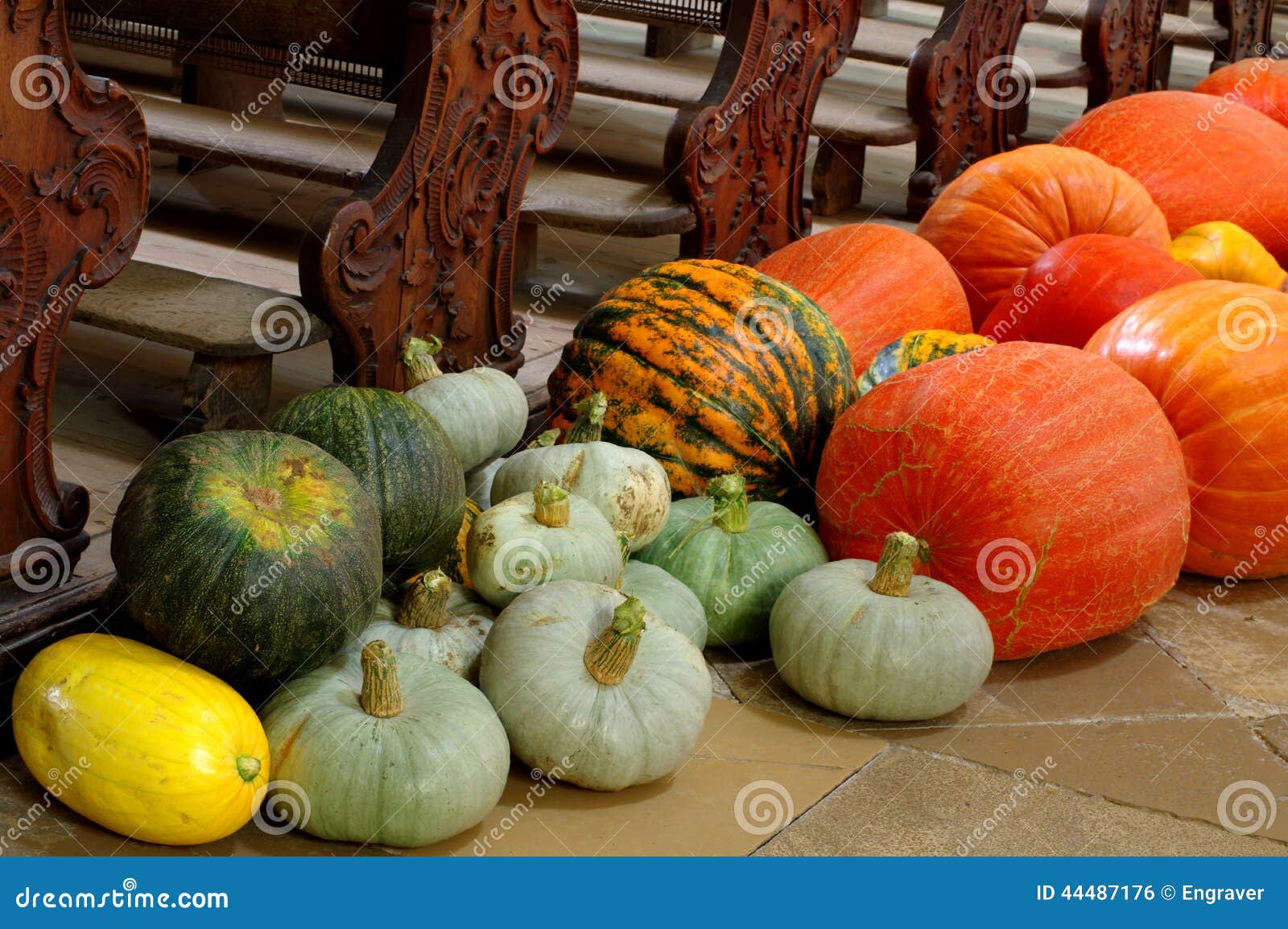 Pumpkin decoration church stock photo. Image of fall - 44487176