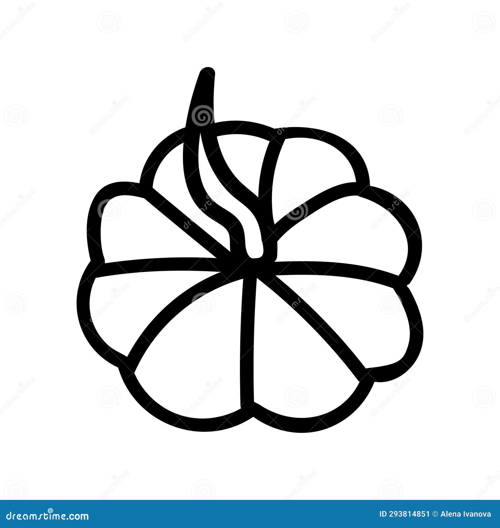 Pumpkin Doodle Coloring Book Page. Antistress For Adults. Black And ...