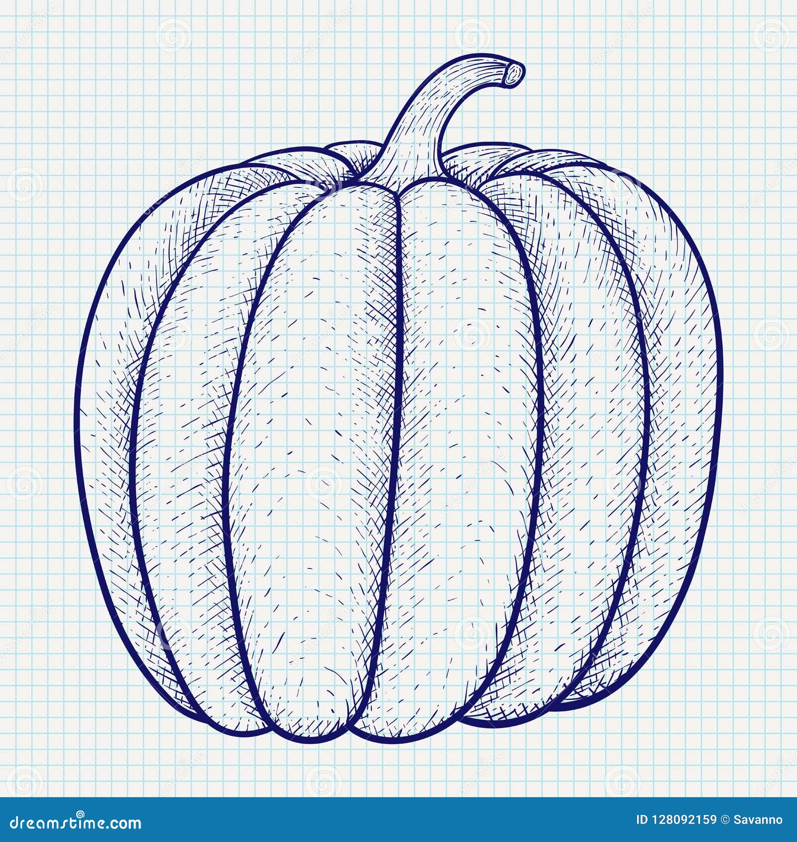 Pumpkin. Doodle stock vector. Illustration of design - 128092159