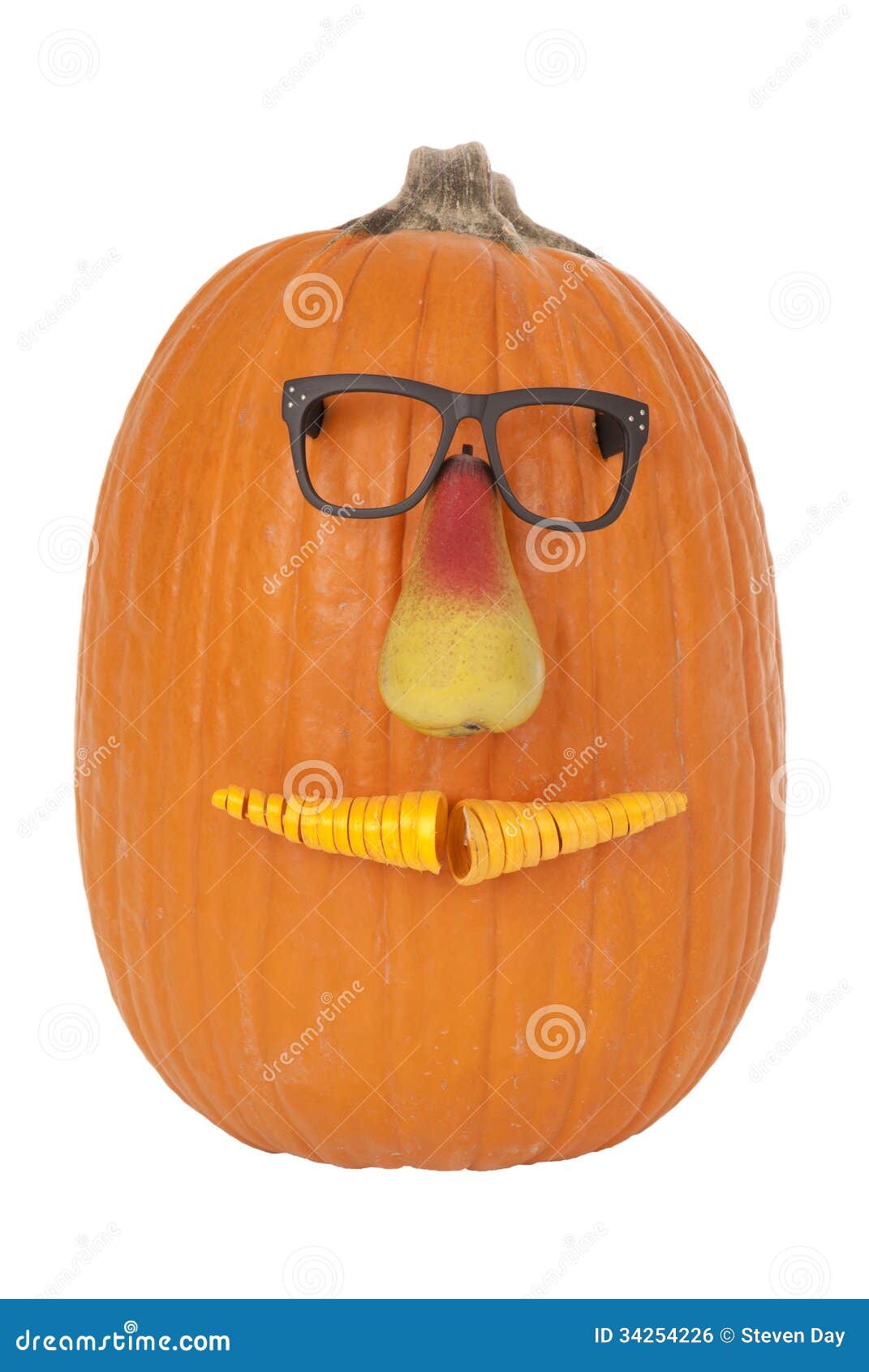 Halloween Funny Decorated Pumpkin Face Stock Photo - Image of face ...