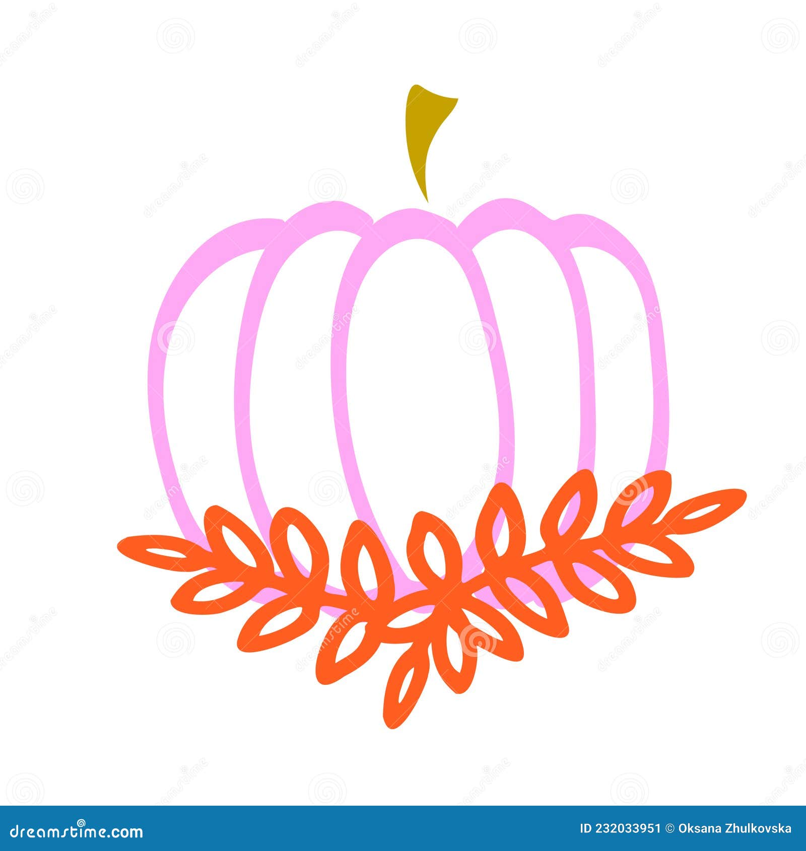 Pumpkin Modern Decor for Autumn.Vector Black Silhouette. Stock Vector ...