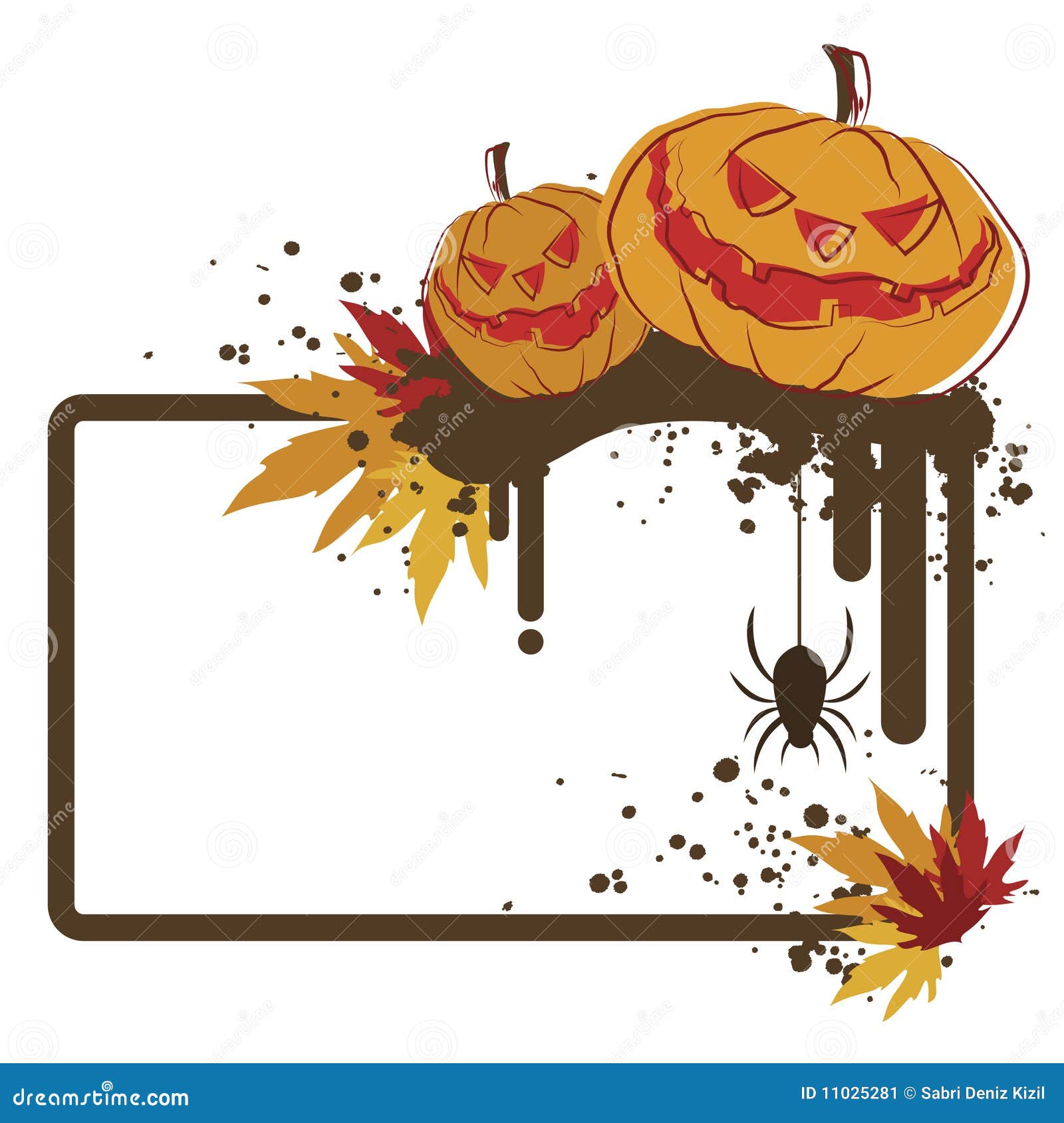 Pumpkin with frame stock vector. Illustration of abstract - 11025281