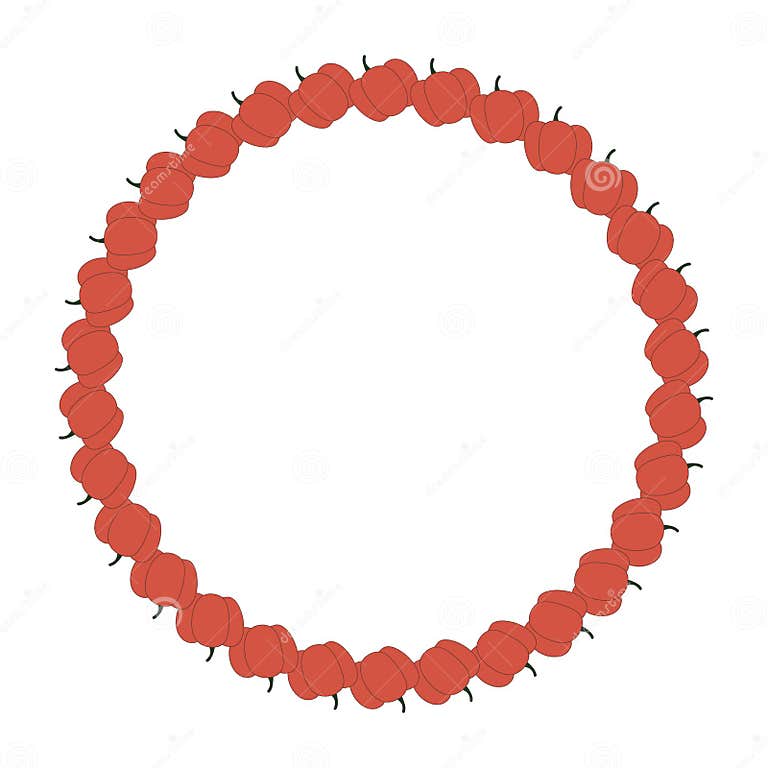 Pumpkin Frame. Circle Thanksgiving Border. Vector Illustration Stock ...