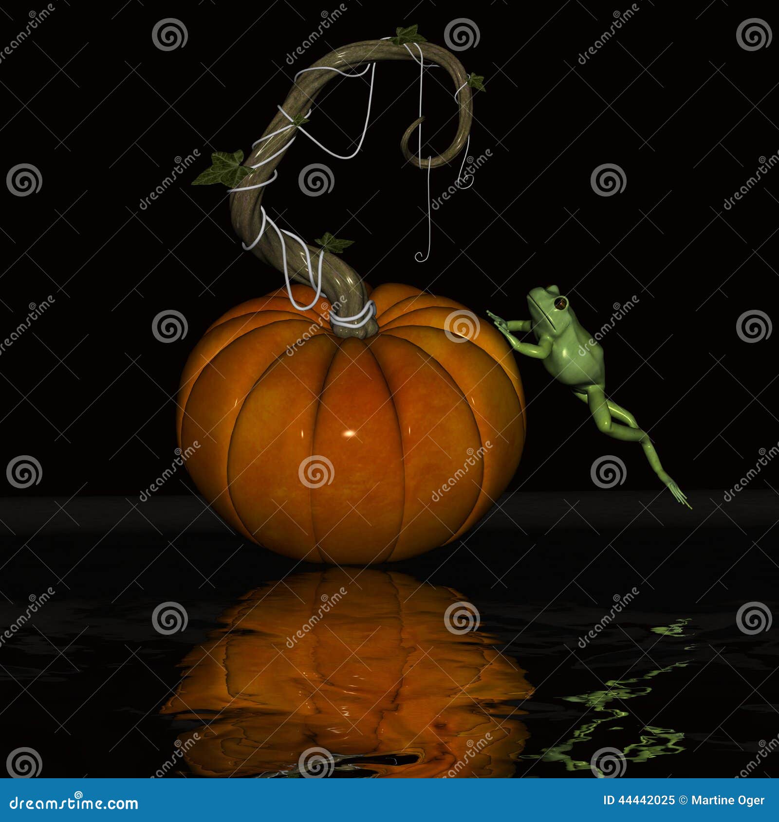 Pumpkin and frog. stock illustration. Illustration of event - 44442025