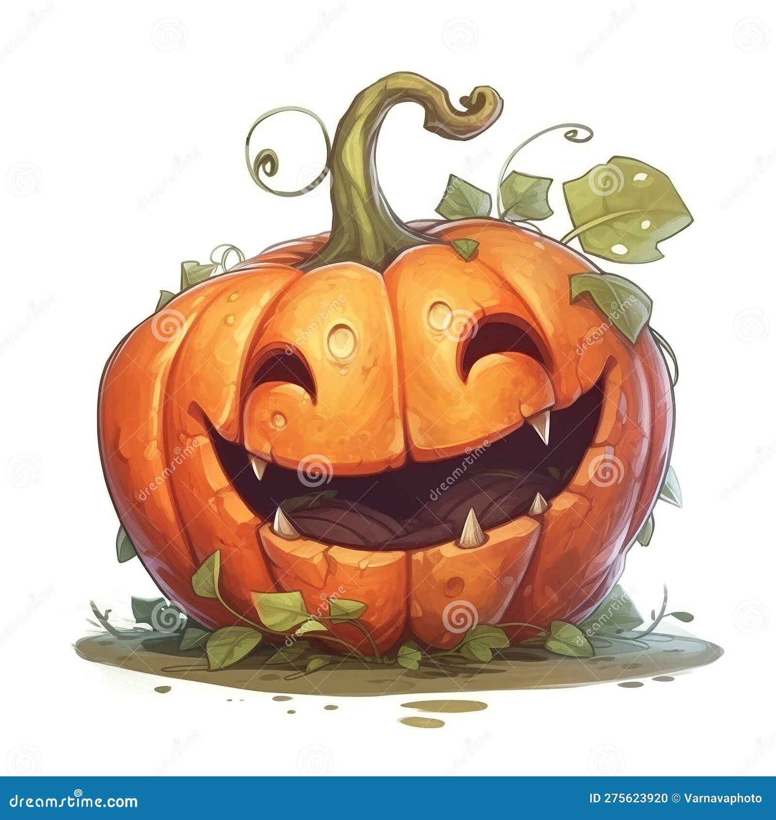 Pumpkin Fun: a Playful Pumpkin with a Joyful Smile and Sharp Teeth ...