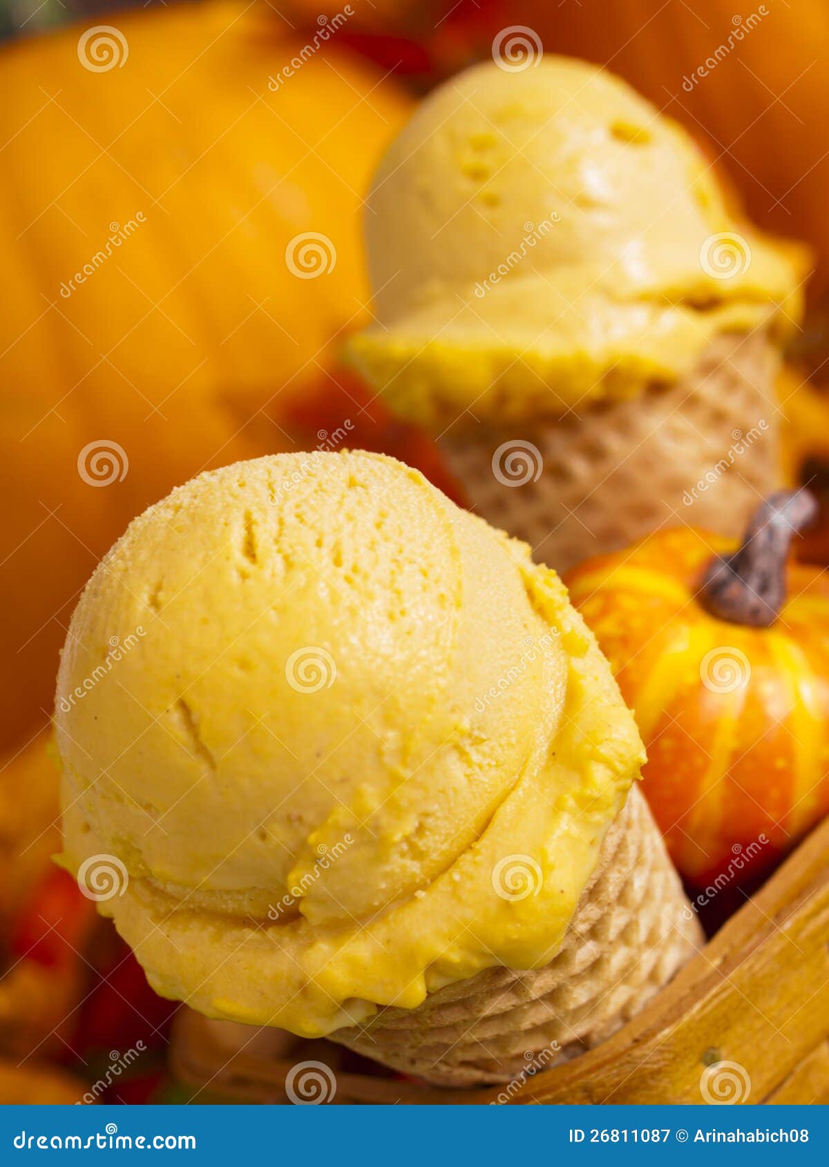 Pumpkin Gelato stock image. Image of cone, eating, fruit - 26811087