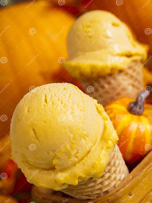 Pumpkin Gelato stock image. Image of cone, eating, fruit - 26811087