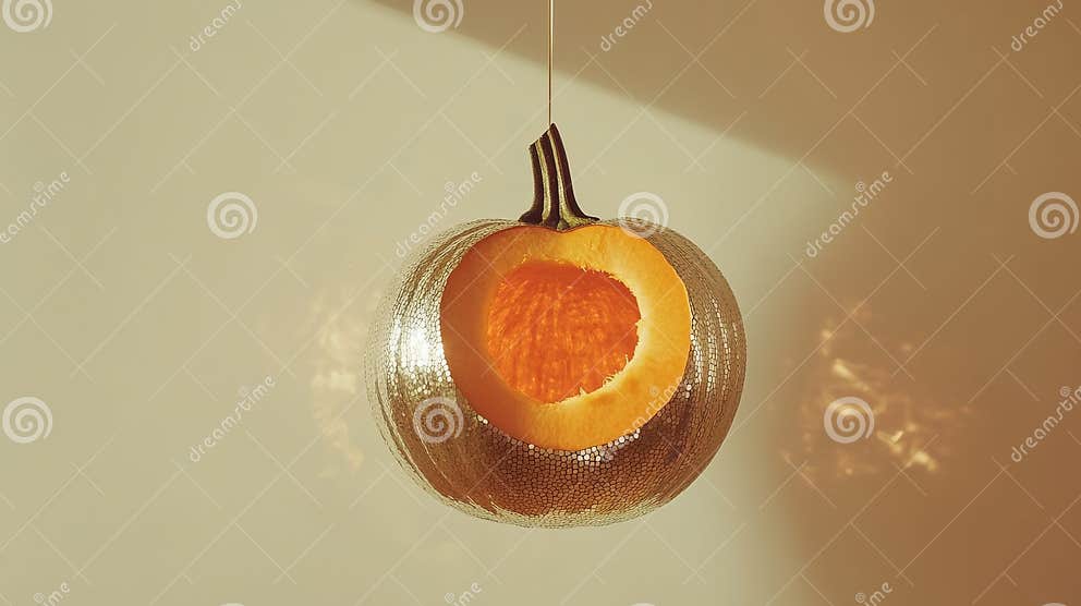 Pumpkin Hanging As a Decorative Lamp with Sunlight Effect Stock Photo ...