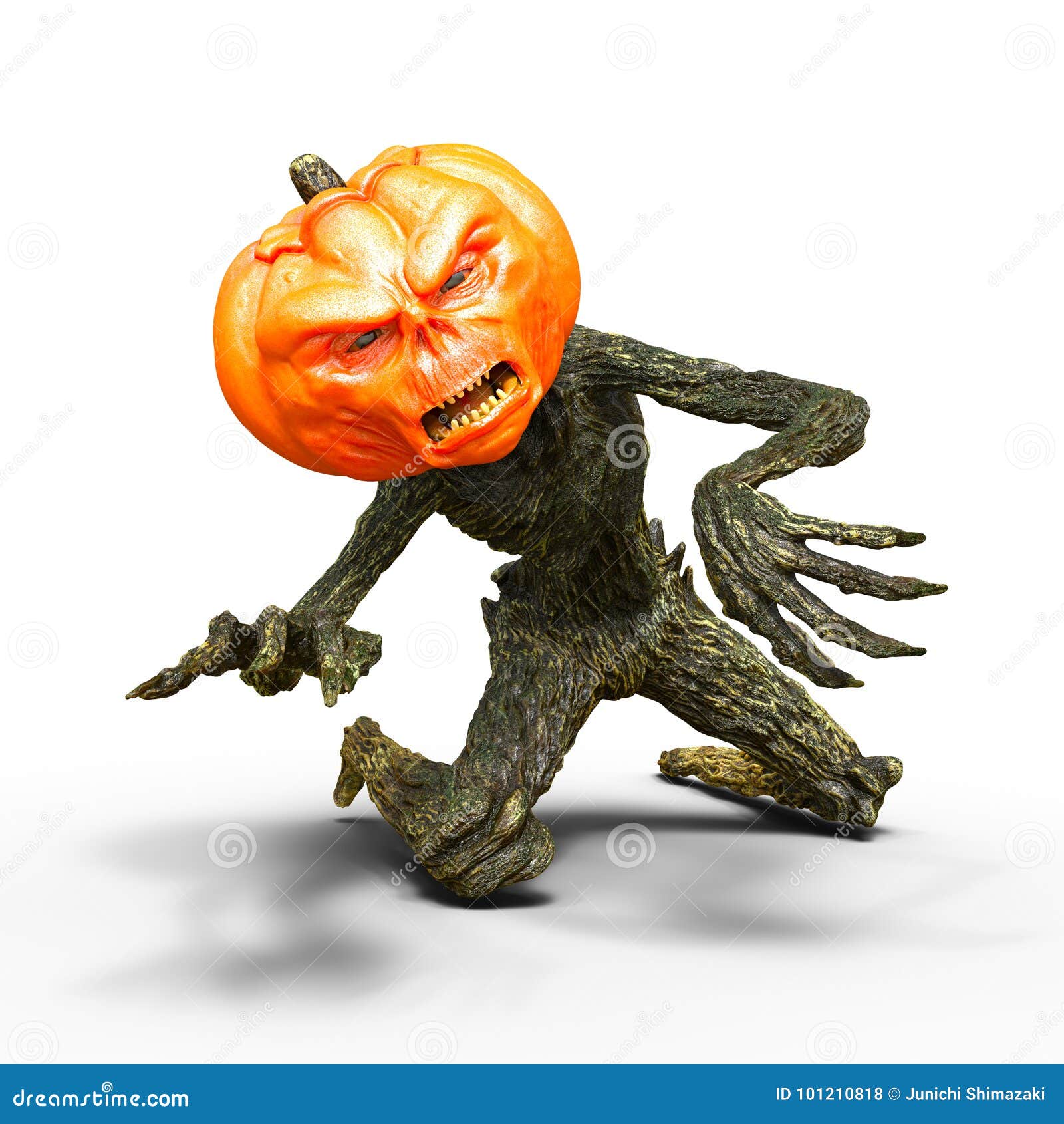 Pumpkin head monster stock illustration. Illustration of halloween ...