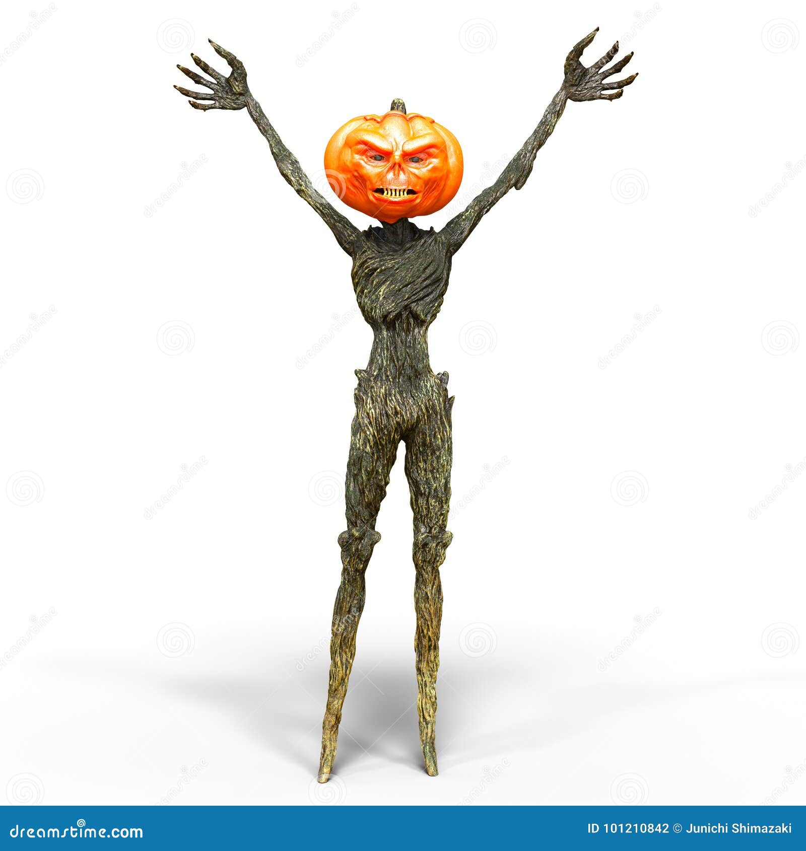 Pumpkin head monster stock illustration. Illustration of pumpkin ...