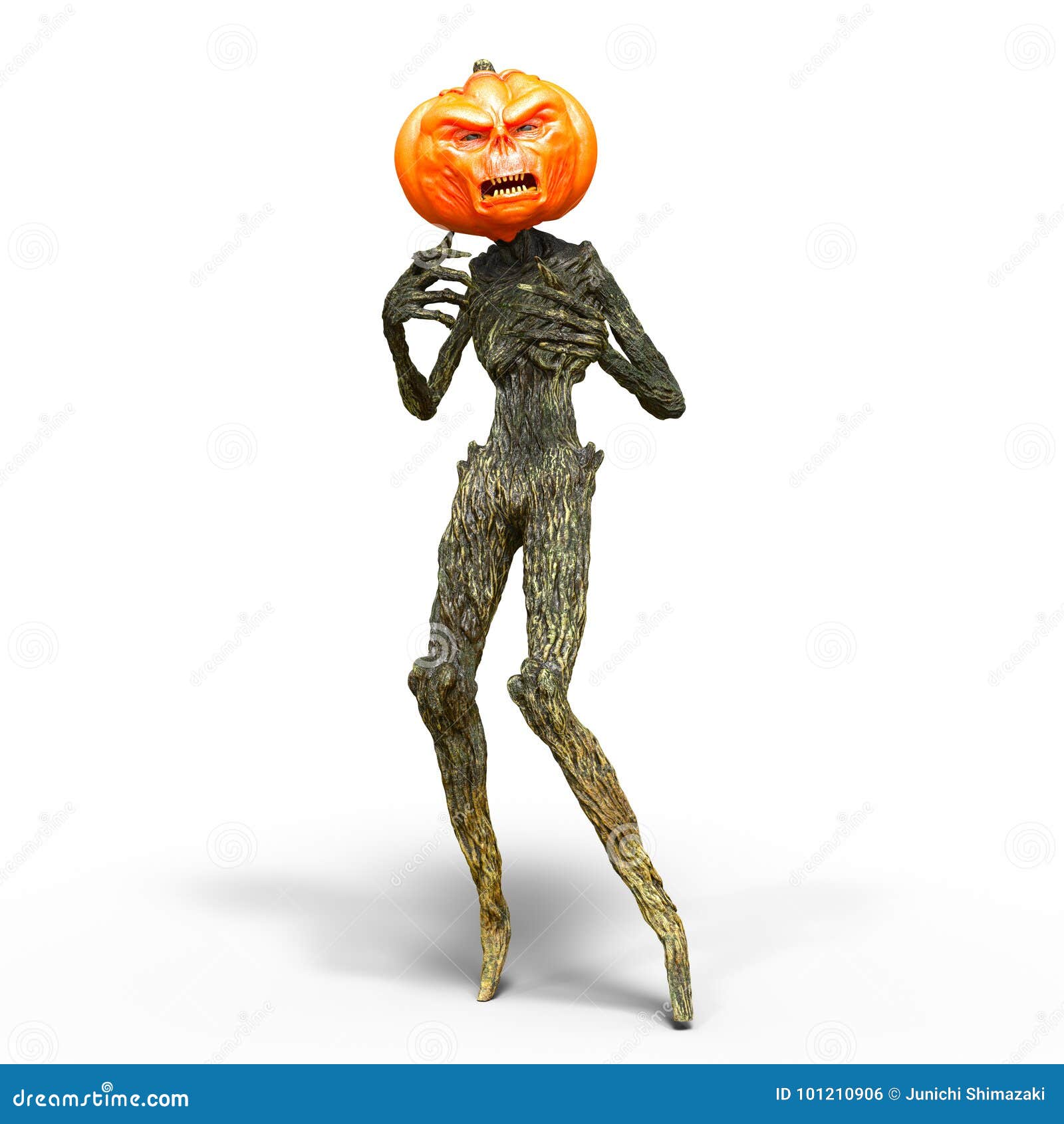 Pumpkin head monster stock illustration. Illustration of expression - 101210906