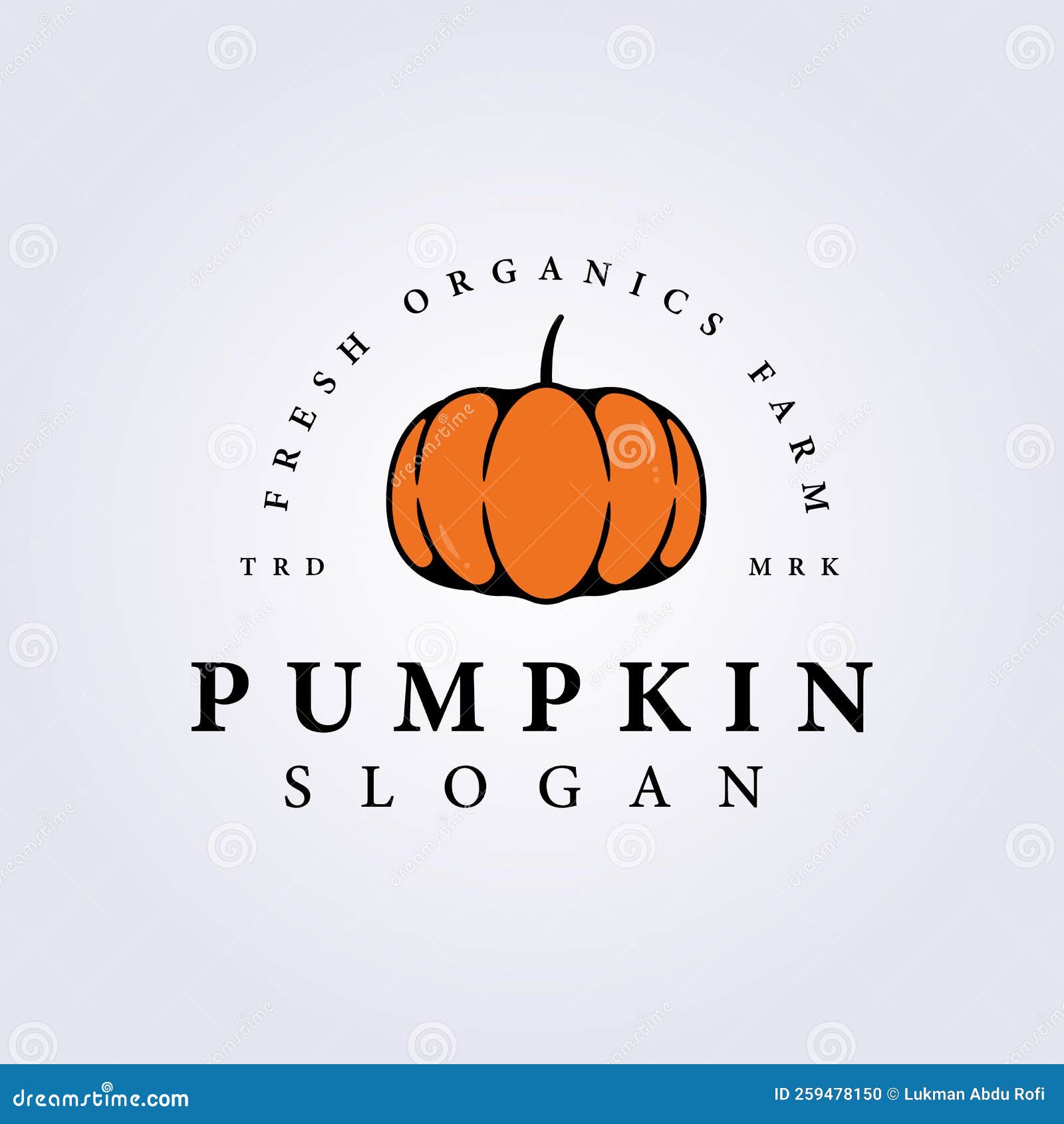 Pumpkin Illustration Retro Vector Logo Cartoon Template Design Stock ...
