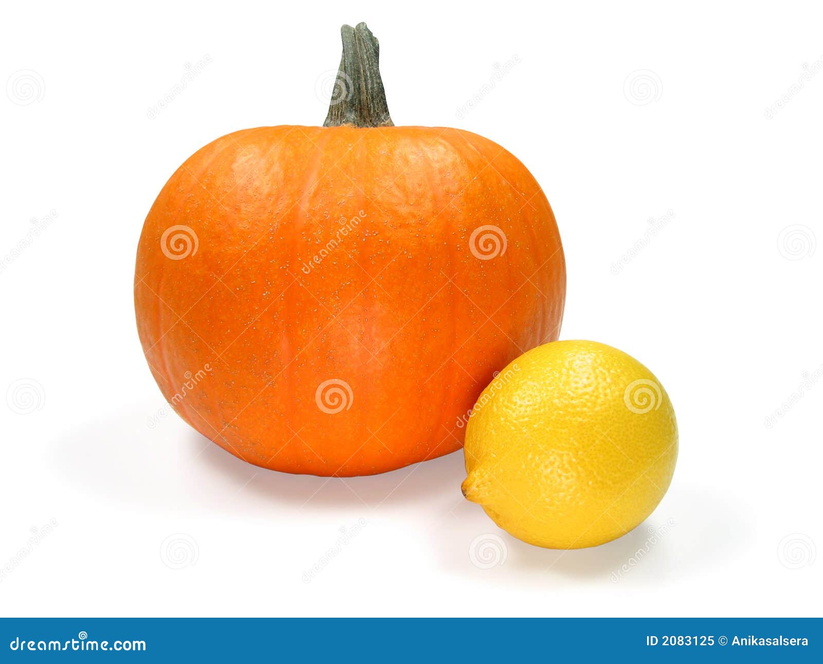 Pumpkin and Lemon on White Background (+ Clipping Path) Stock Image ...