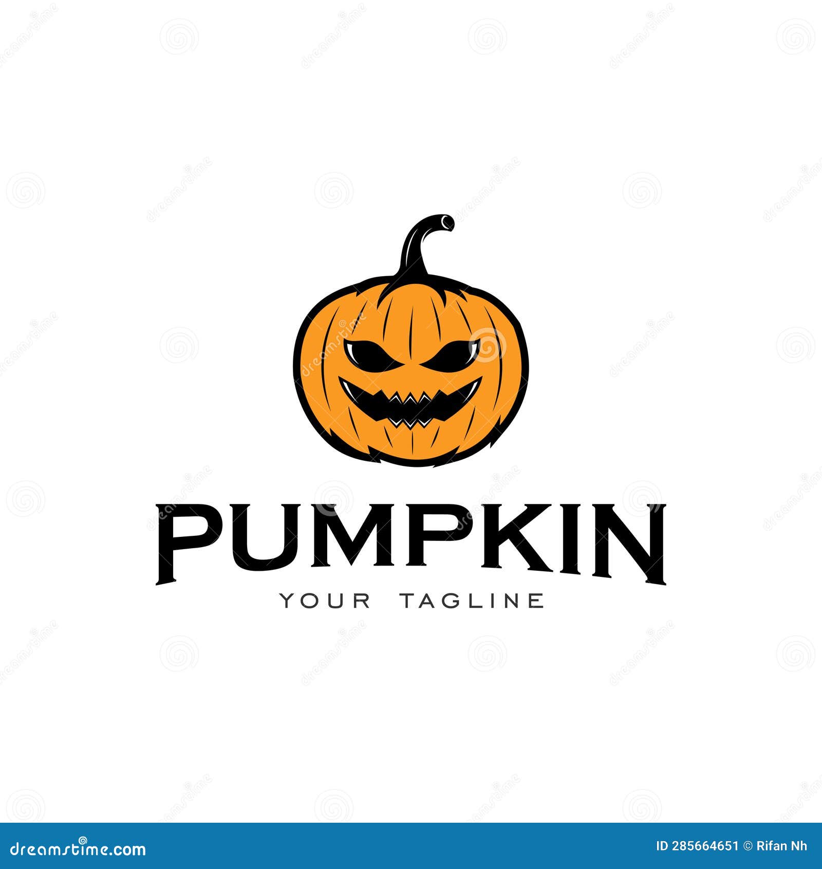 Pumpkin Logo Design Mascot Vector Template Stock Vector - Illustration ...