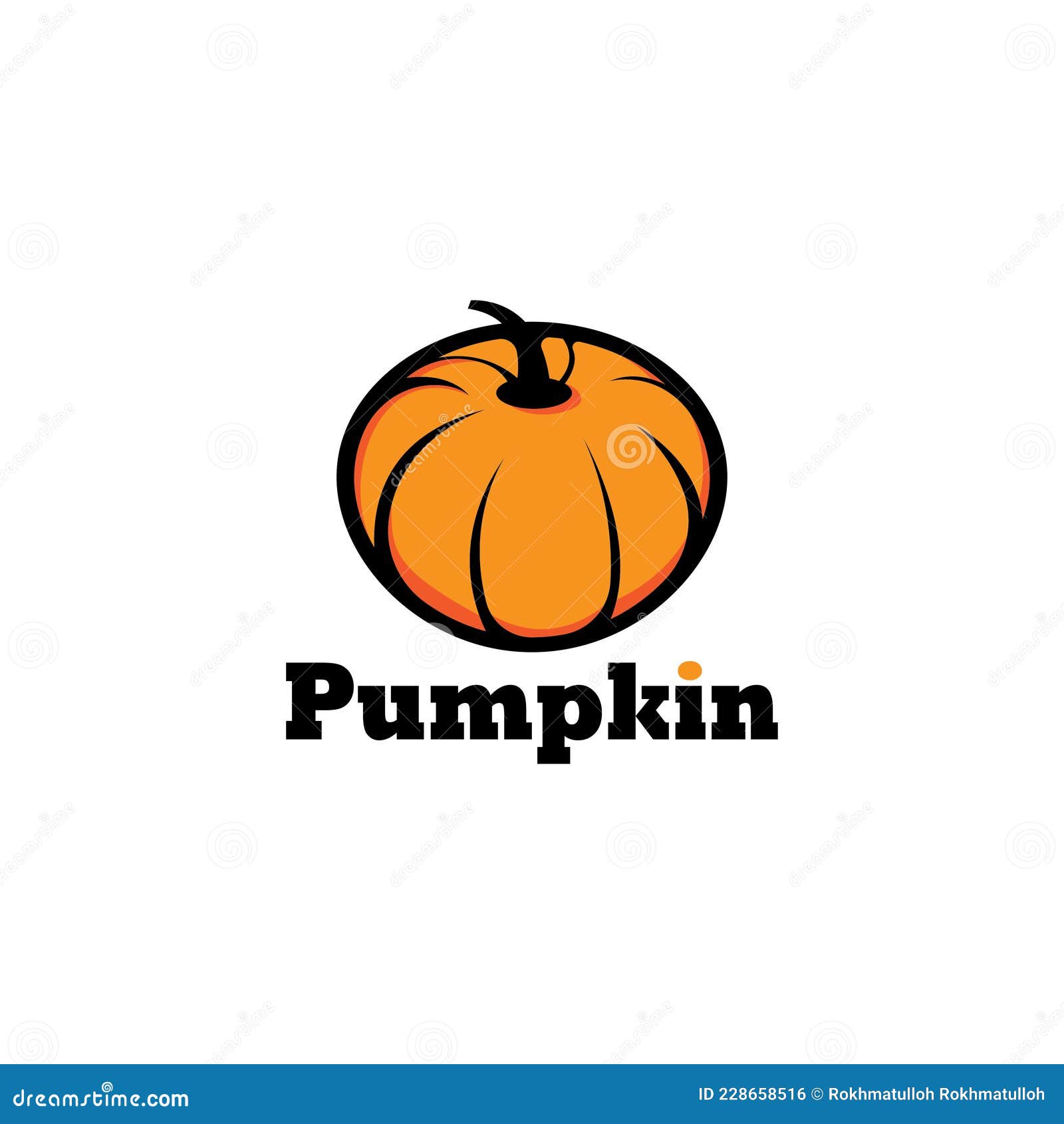 Pumpkin Logo Illustration Color Icon Vector Design Stock Vector ...