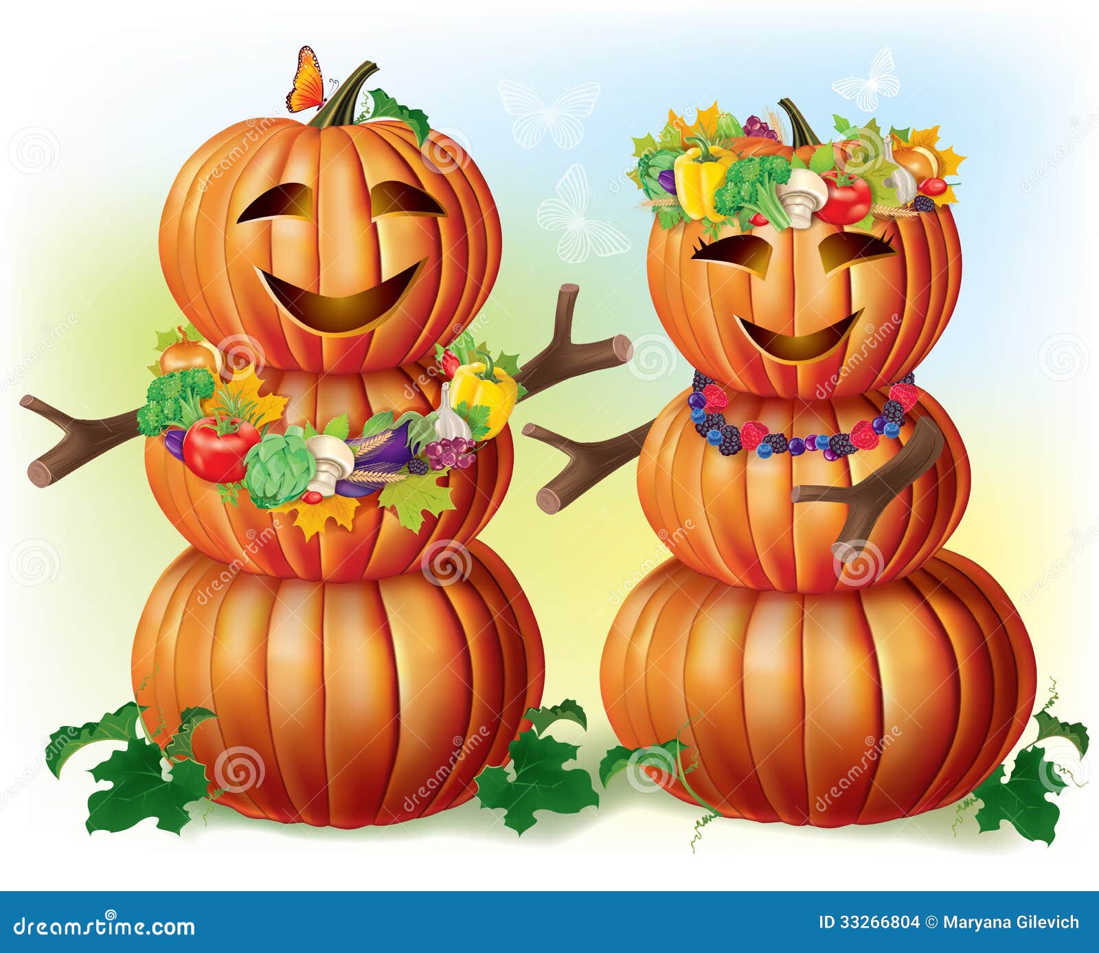 Pumpkin lovers stock vector. Illustration of garlic, grimace - 33266804