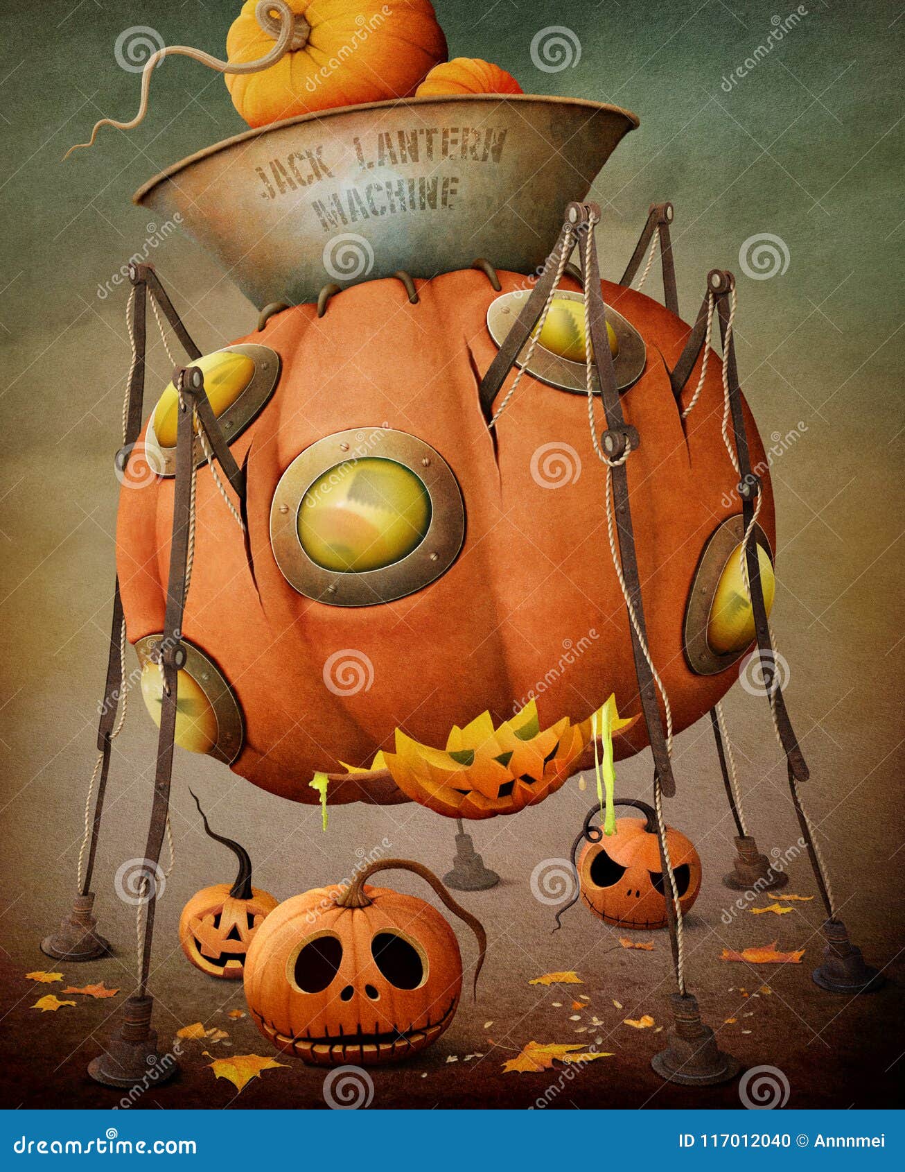 Pumpkin machine stock illustration. Illustration of macabre - 117012040
