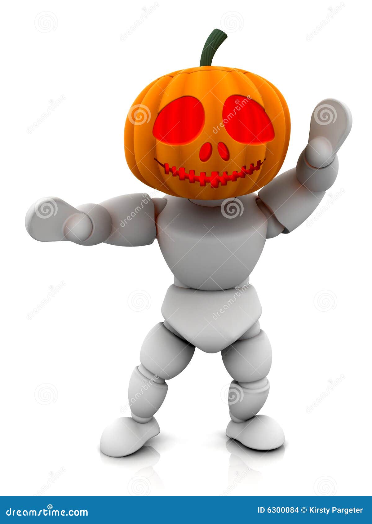 Pumpkin man stock illustration. Illustration of render - 6300084