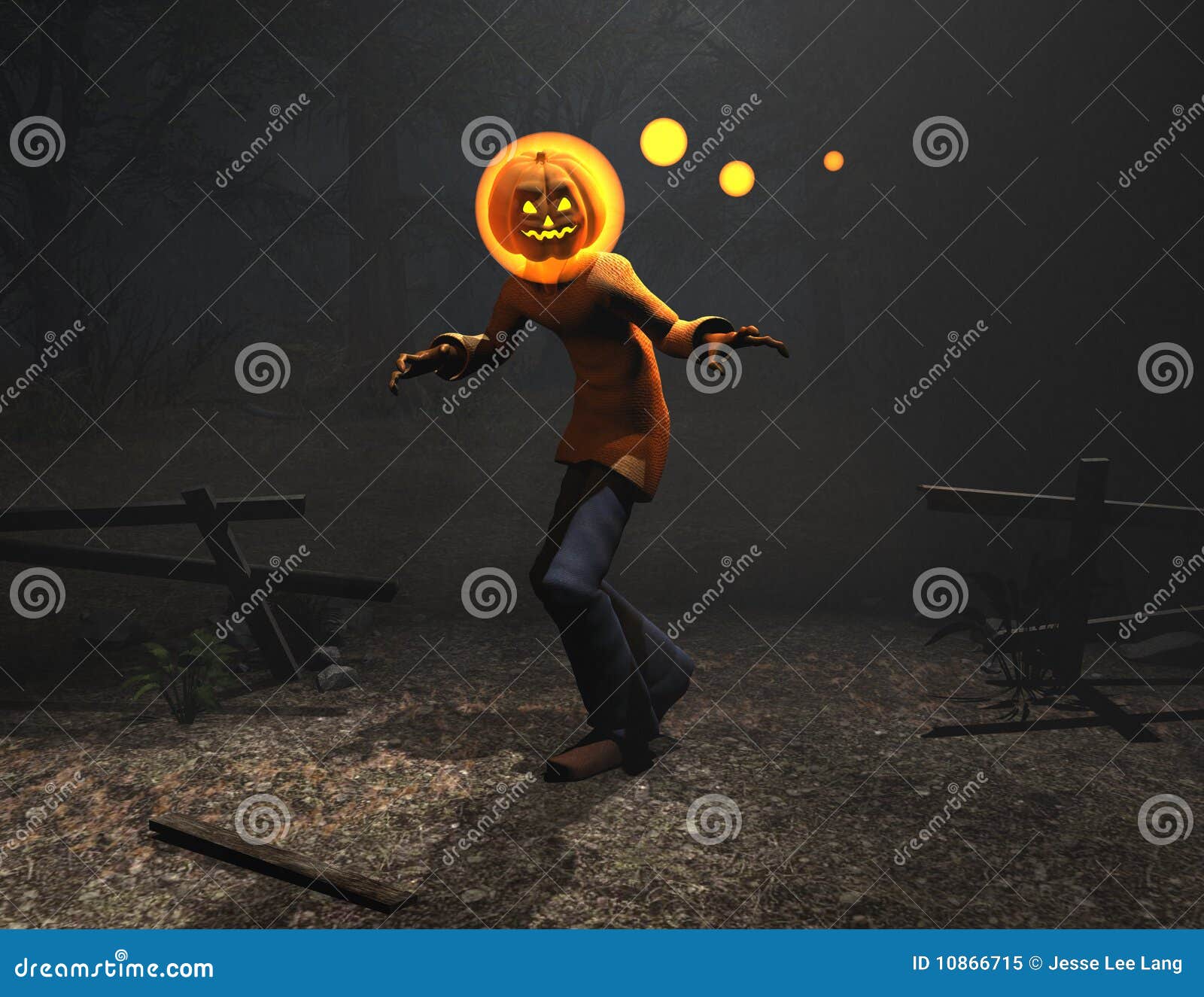 Pumpkin Man Halloween Character Stock Illustration - Illustration of ...
