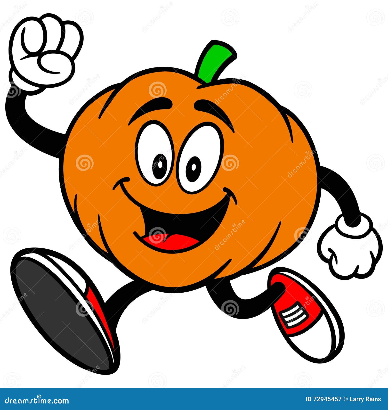 Pumpkin Mascot Running stock vector. Illustration of jumping - 72945457