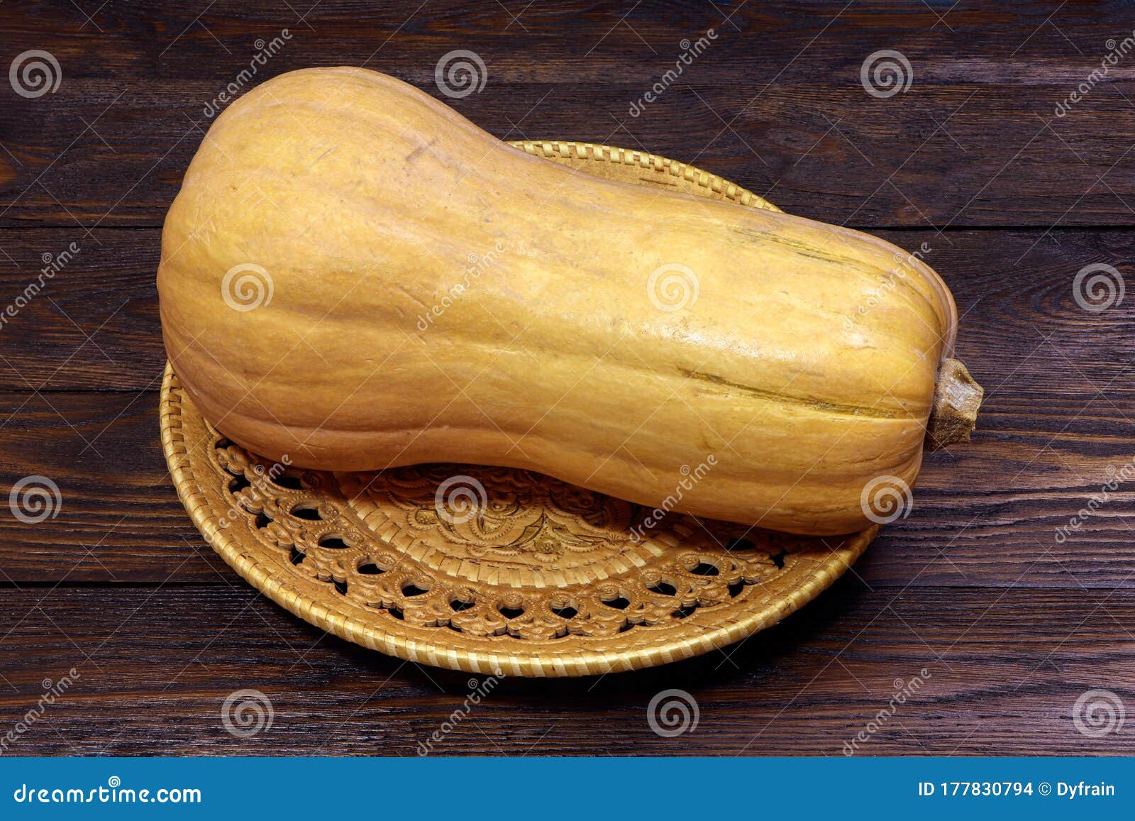 A Pumpkin Matilda on a Wooden Table. Wooden Background Stock Photo ...