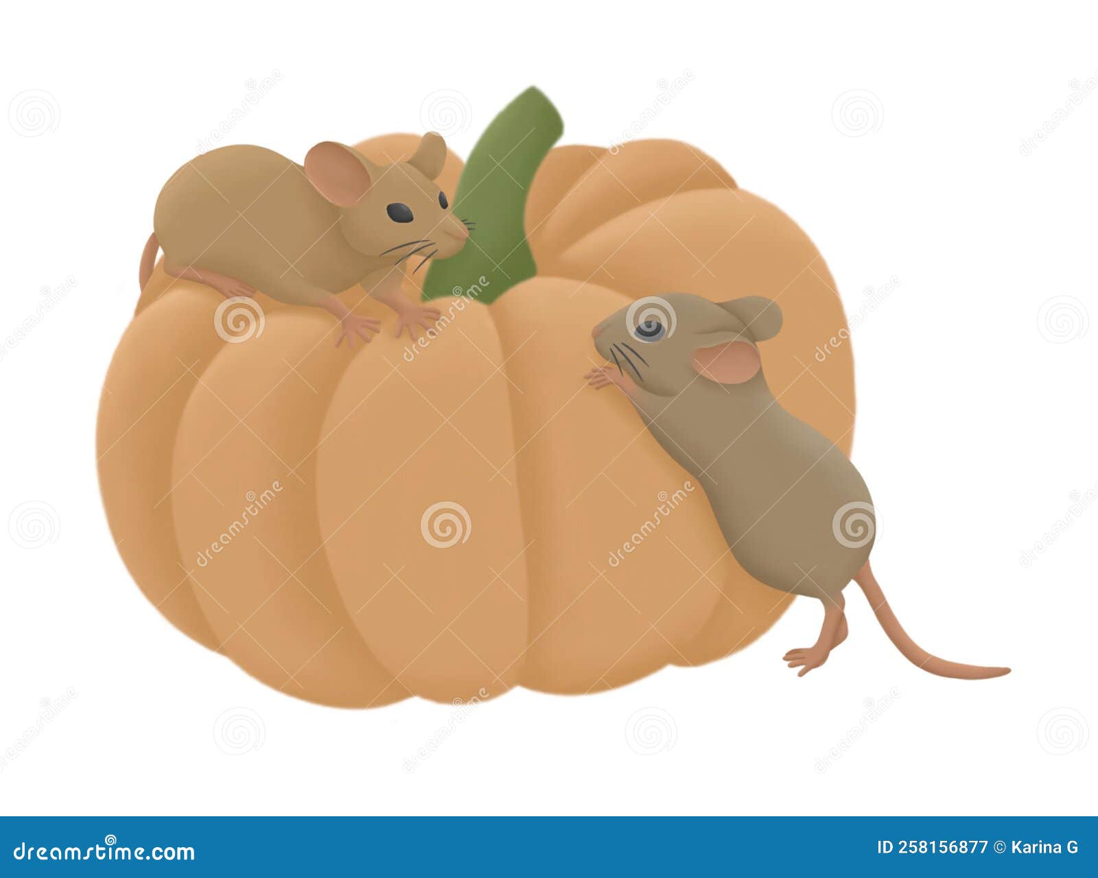 A pumpkin with mice stock illustration. Illustration of food - 258156877