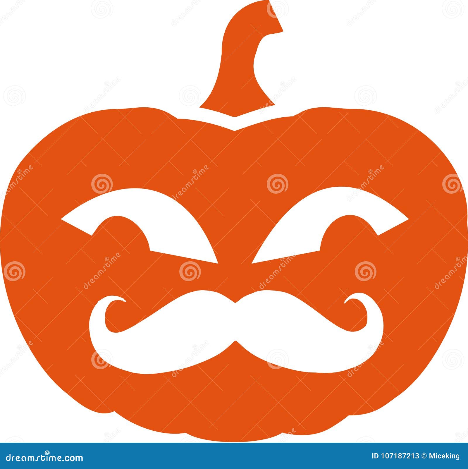 Pumpkin with mustache stock vector. Illustration of night - 107187213