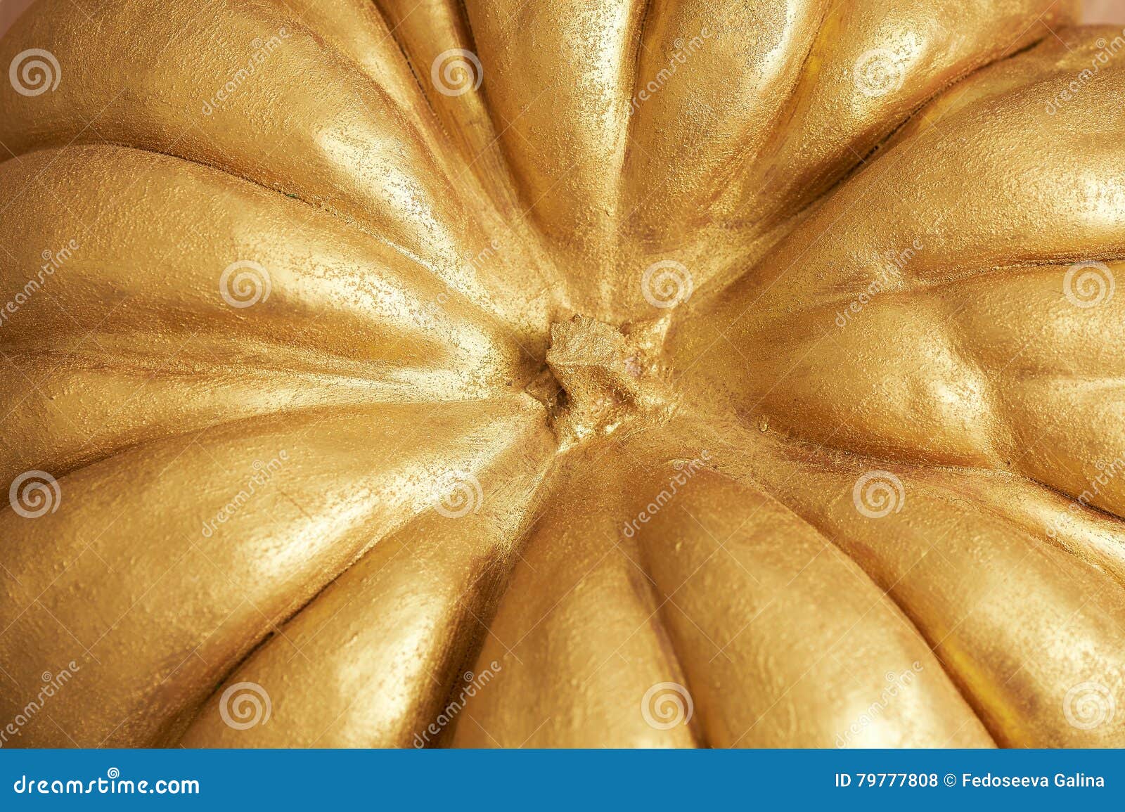 Pumpkin Painted with Gold Paint for Decoration. Texture Stock Photo ...