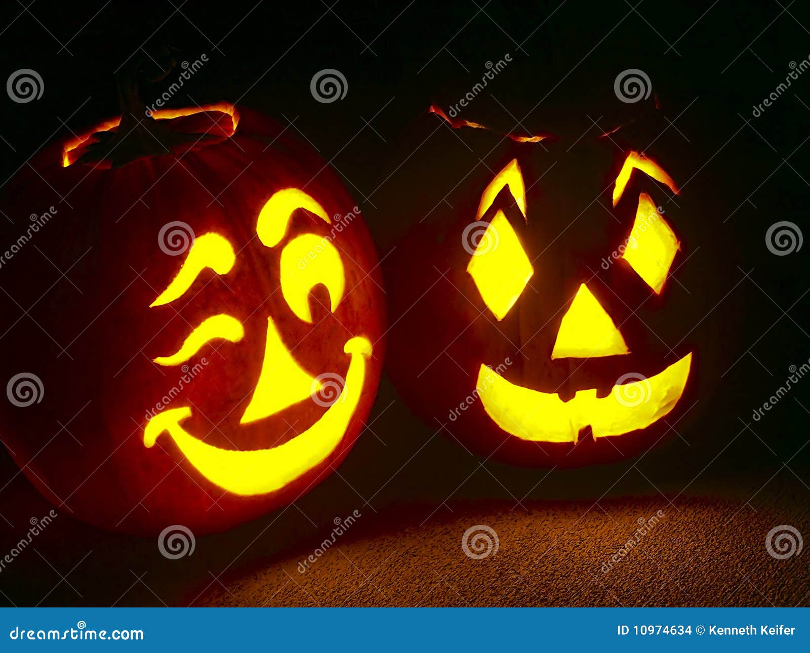 Pumpkin Pair stock photo. Image of candle, devil, ghost - 10974634