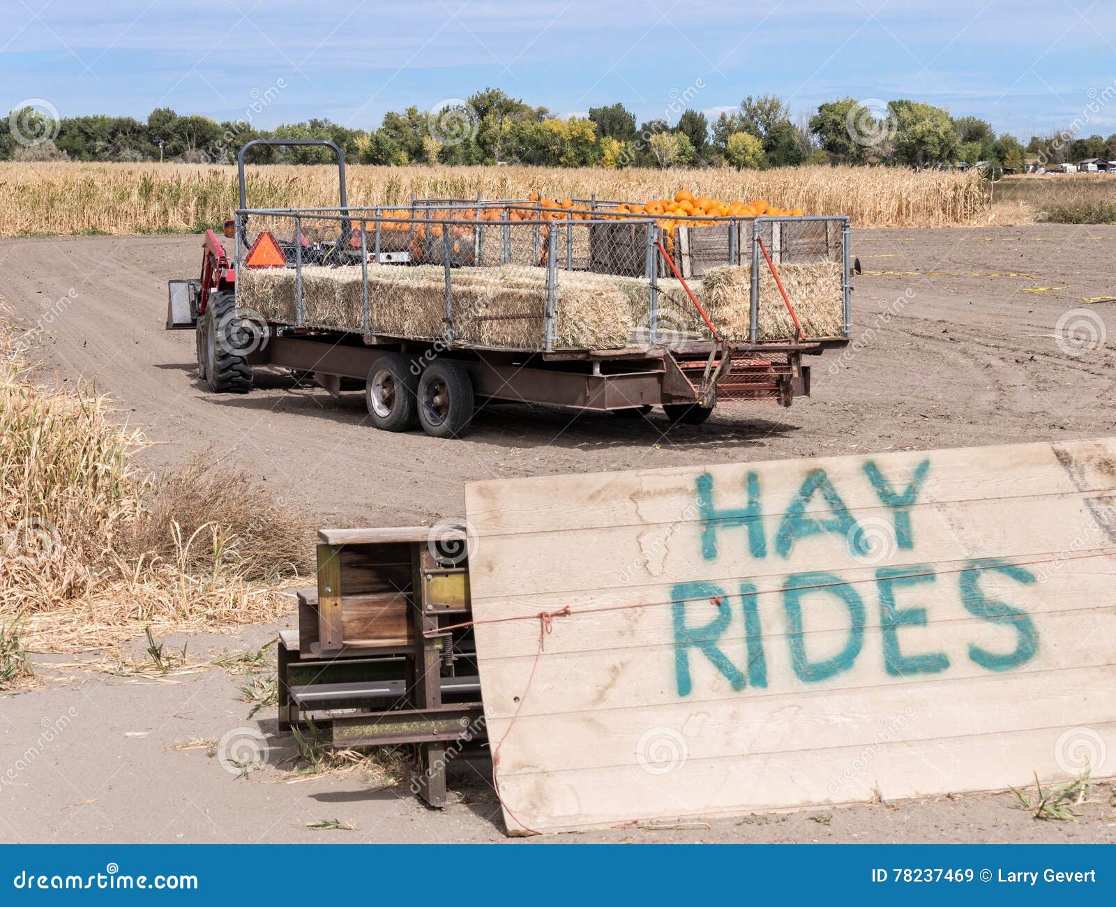 Pumpkin Patch hay ride stock image. Image of countryside - 78237469