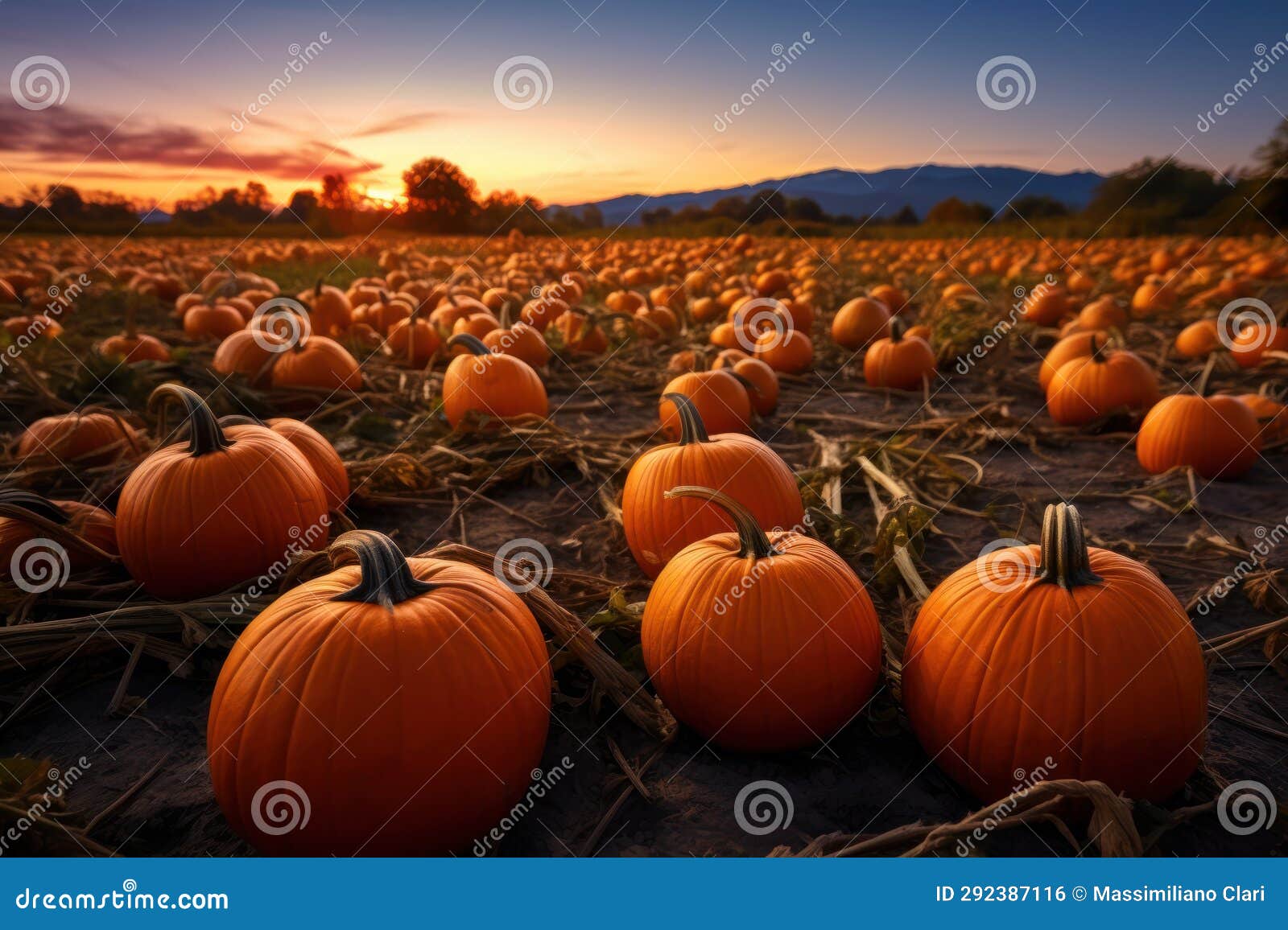 A Pumpkin Patch Scene with Pumpkins Arranged Neatly. Generative AI ...