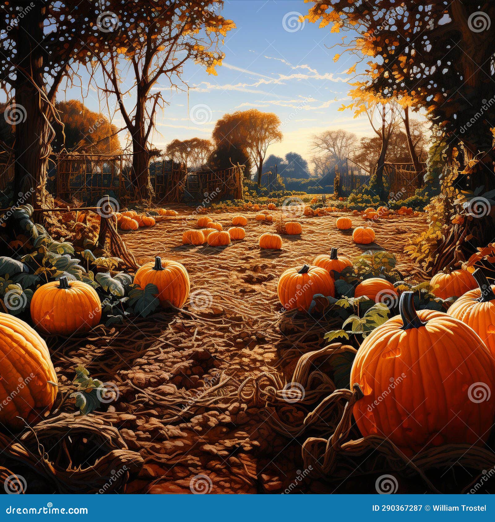Pumpkin Patch during Sunset Stock Image - Image of pumpkin, seasonal ...
