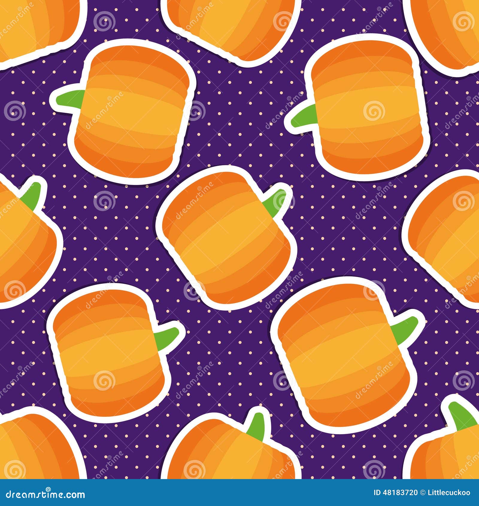 Pumpkin Pattern. Seamless Texture with Ripe Pumpkins Stock Vector ...