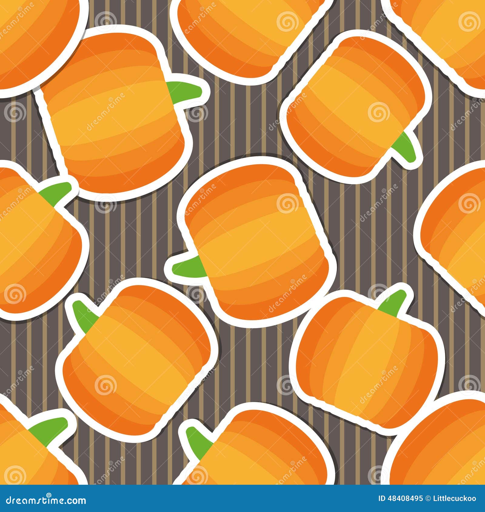 Pumpkin Pattern. Seamless Texture with Ripe Pumpkins Stock Vector ...