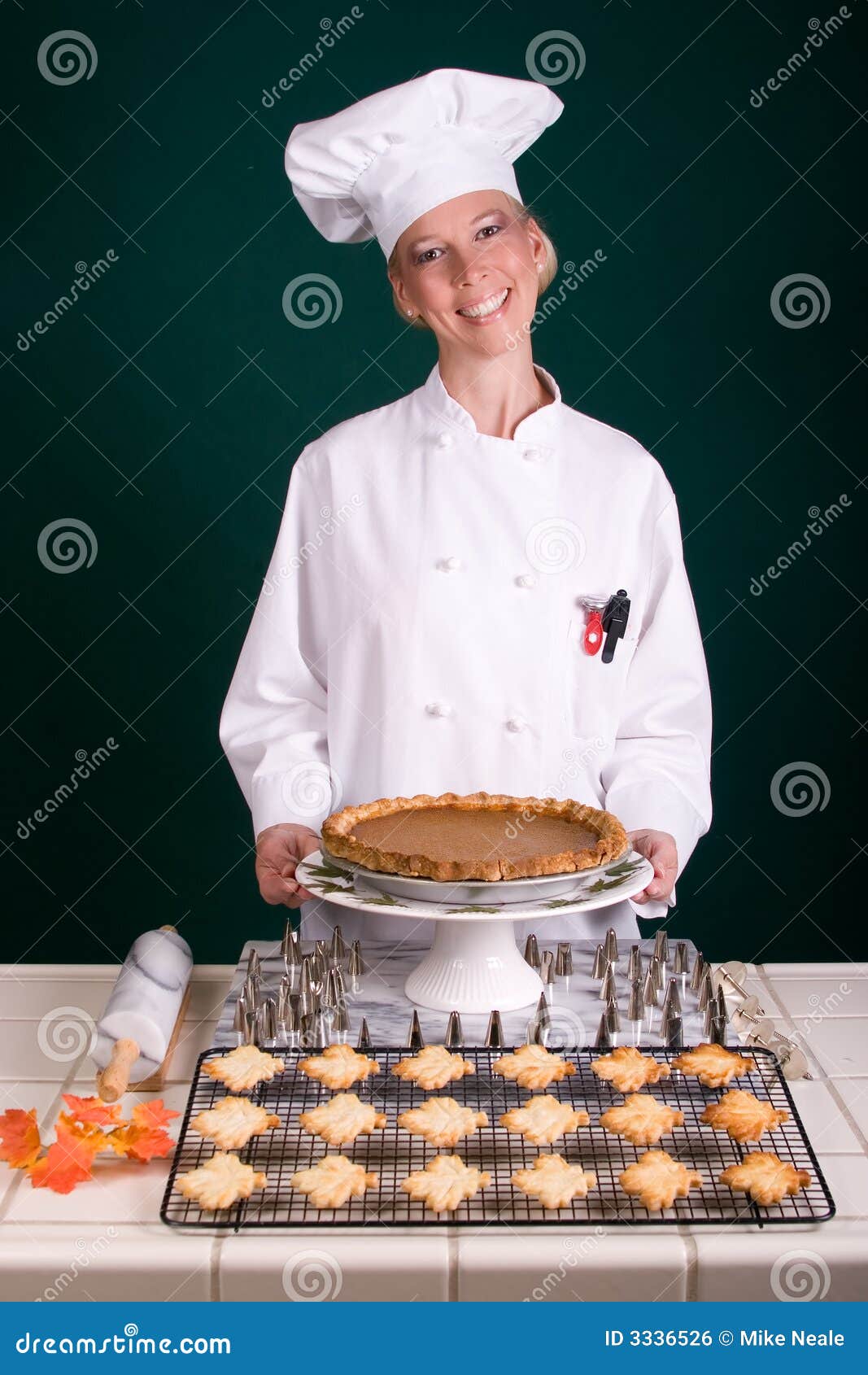 Pumpkin Pie Chef stock photo. Image of crust, friendly - 3336526
