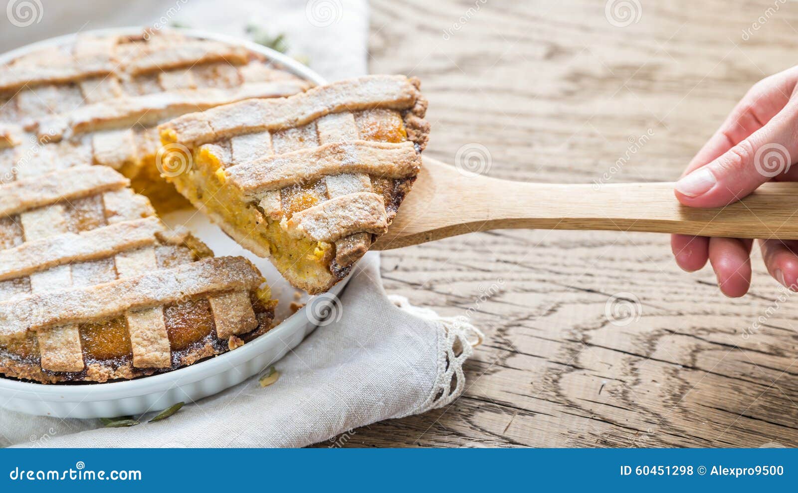 Pumpkin Pie with Hand Taking a Slice Stock Photo - Image of cutting ...
