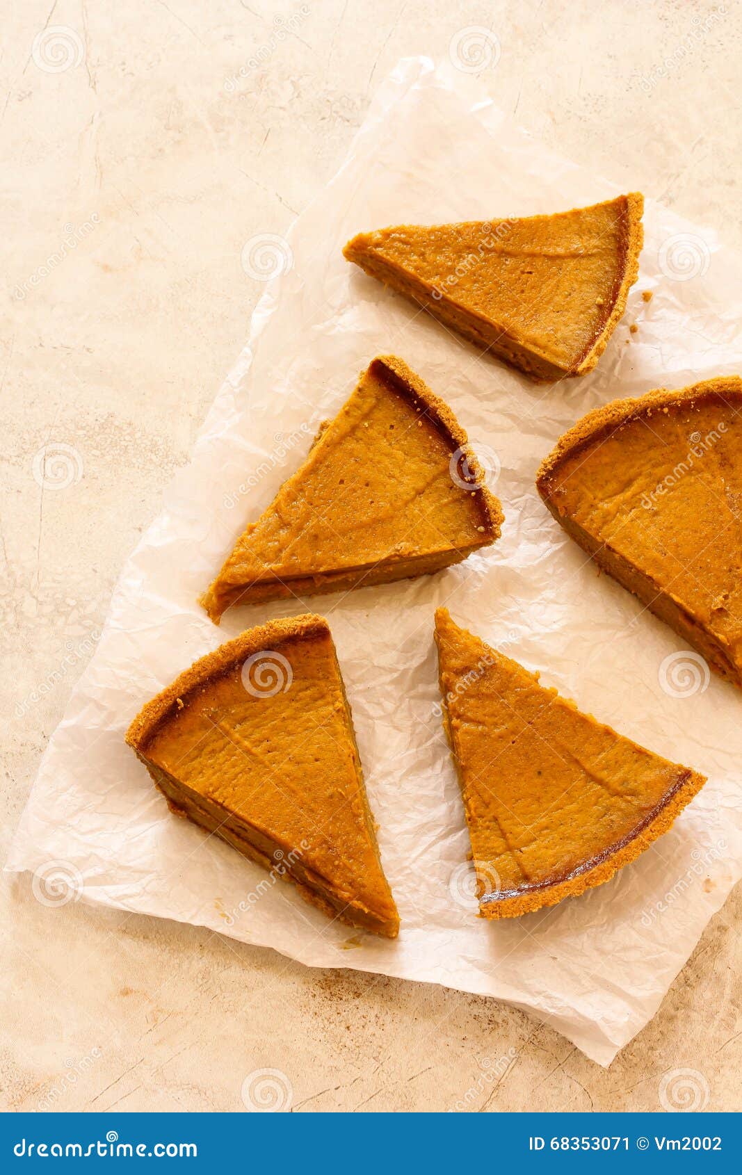 Pumpkin Pie Slices Top View Stock Image - Image of view, food: 68353071