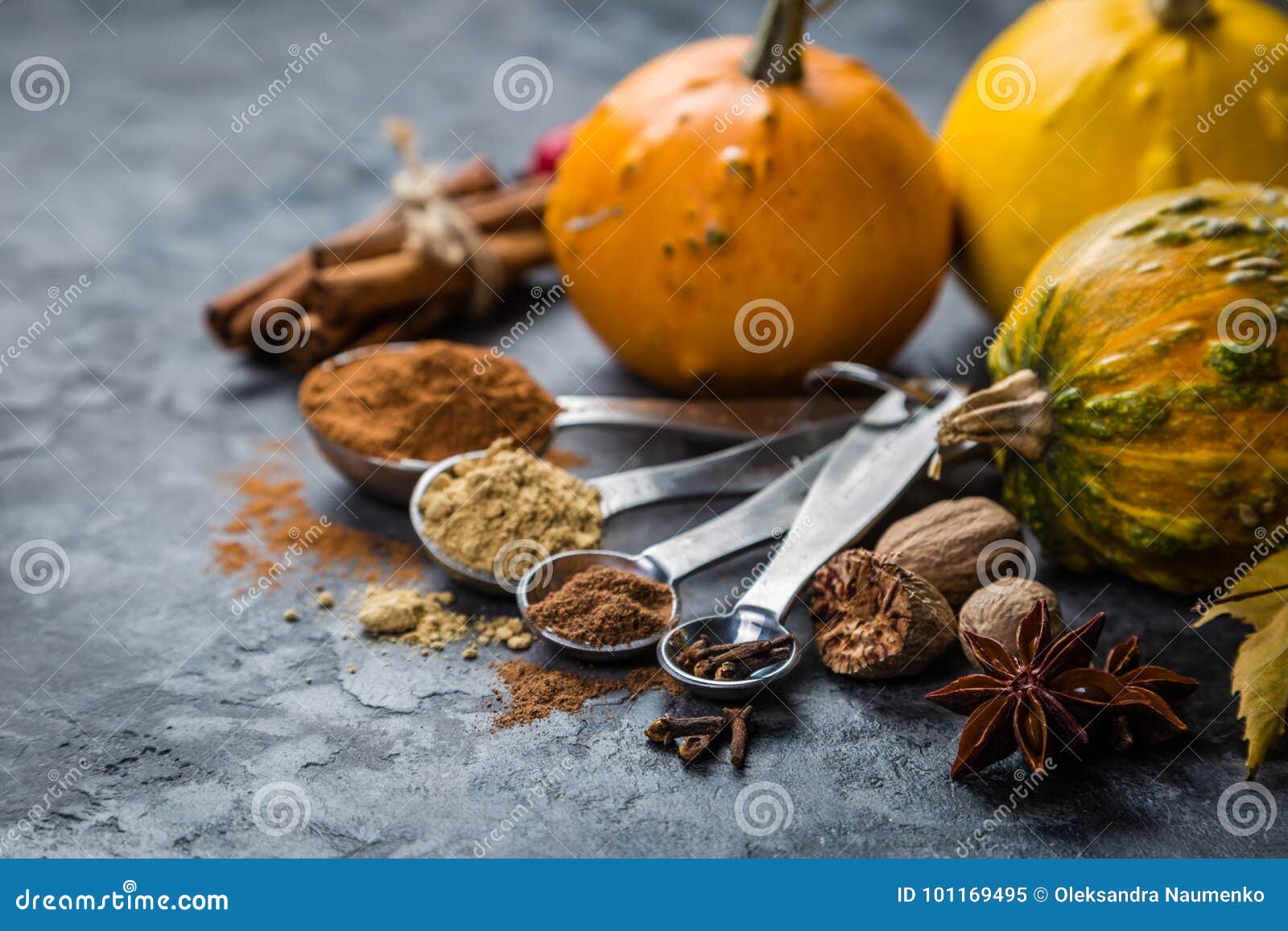 Pumpkin Pie Spices in Measuring Cups Stock Image - Image of stick ...