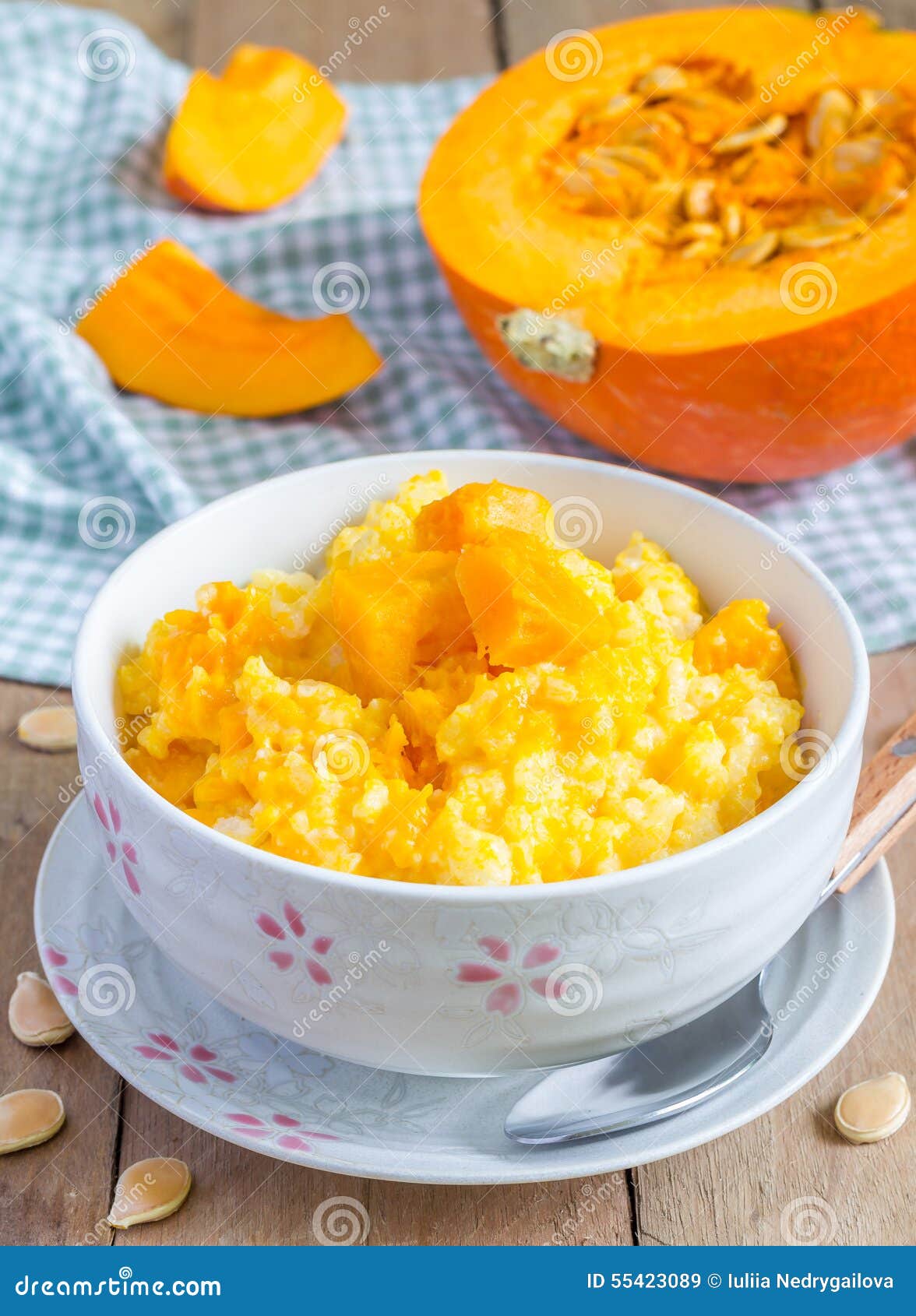 Pumpkin Porridge with Rice and Milk Stock Image - Image of cooking ...