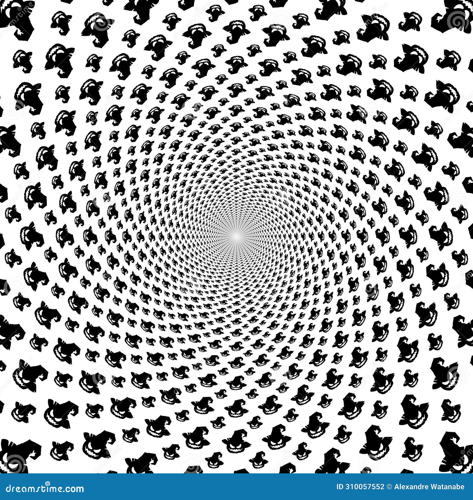 Pumpkin Psychedelic Optical Spin Illusion Background. Stock ...